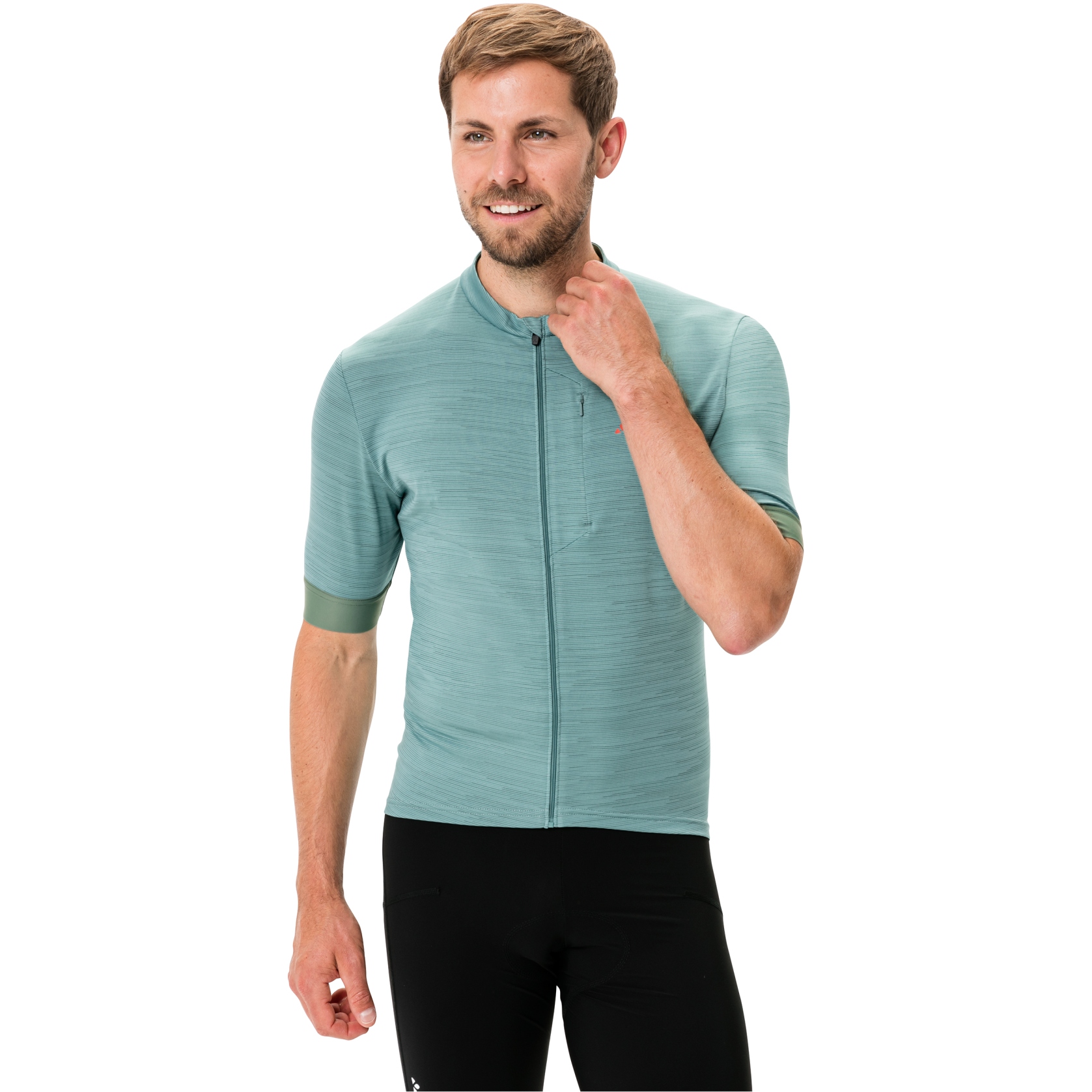 Vaude Kuro Full Zip Fietsshirt met Korte Mouwen Heren - dusty moss | BIKE24