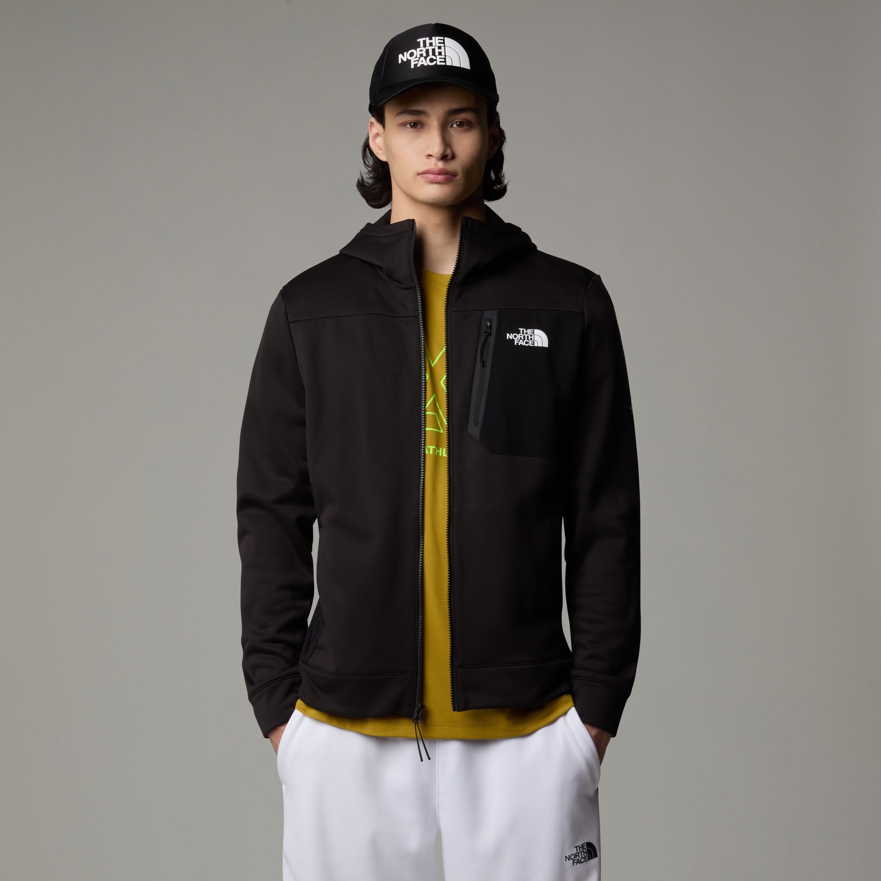 Black north face fleece mens store