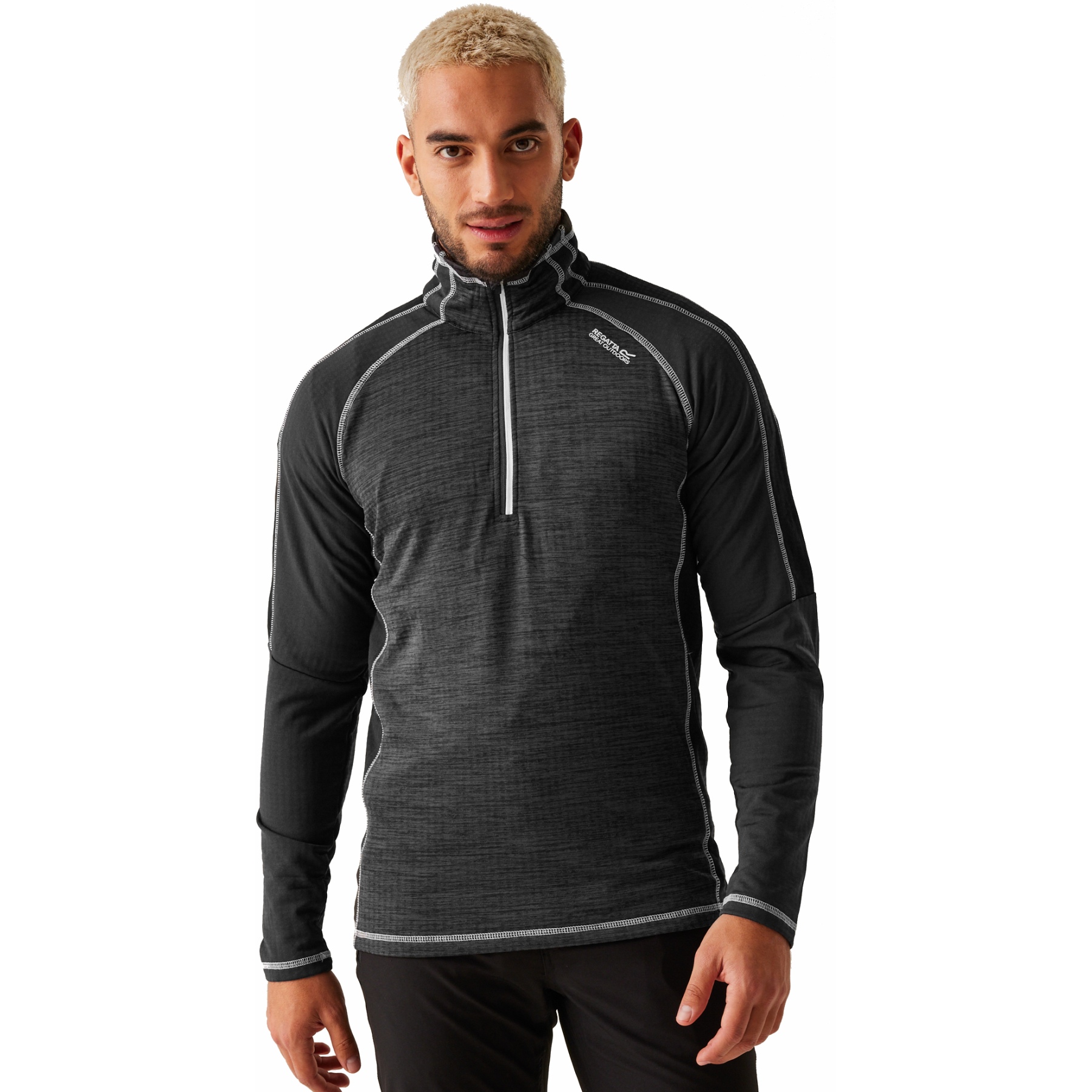 Regatta Hepley Fleece Trui Heren - Ash/Black 61G | BIKE24