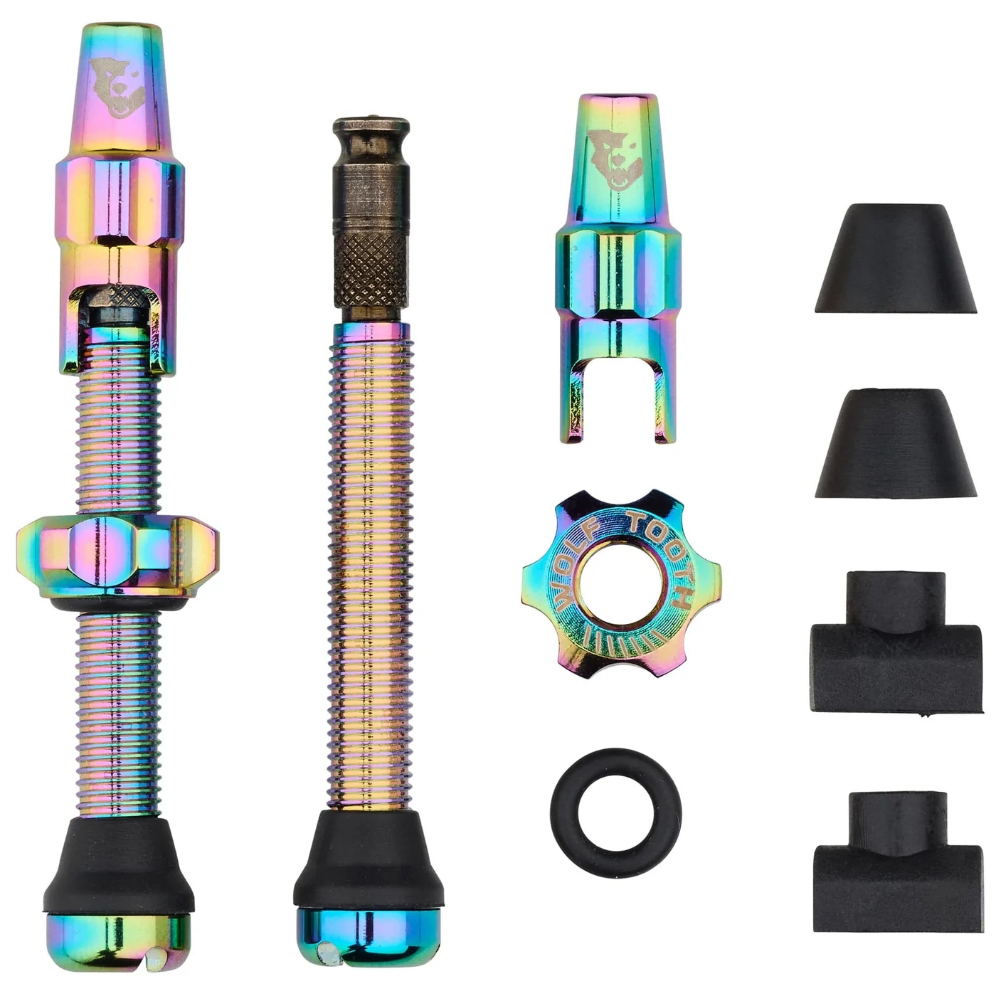 Wolf Tooth Valve Stem Kit - Tubeless | Clik Valve (SCV) - oil slick ...