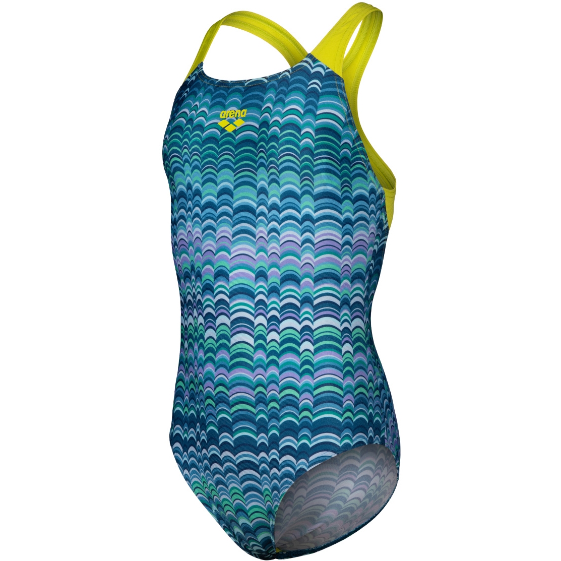 arena Performance Ondulation V Back Badpak Meisjes - Zwart/Multi Violet