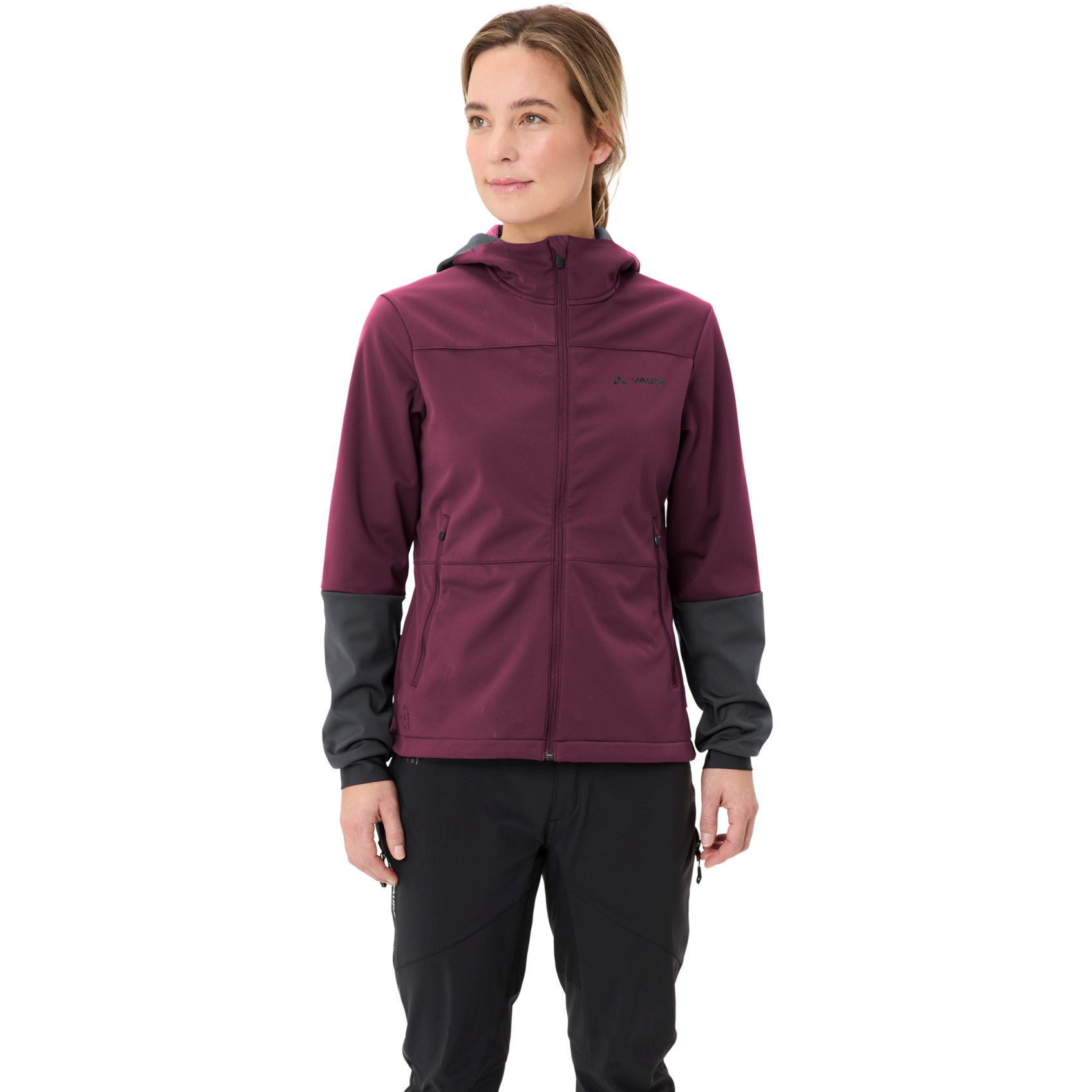 Vaude Qimsa Hooded Softshell Jas Dames - cassis uni | BIKE24