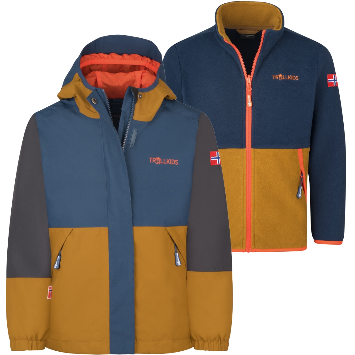 Trollkids Balestrand Jacket Kids - Bronze/Mystic Blue | BIKE24