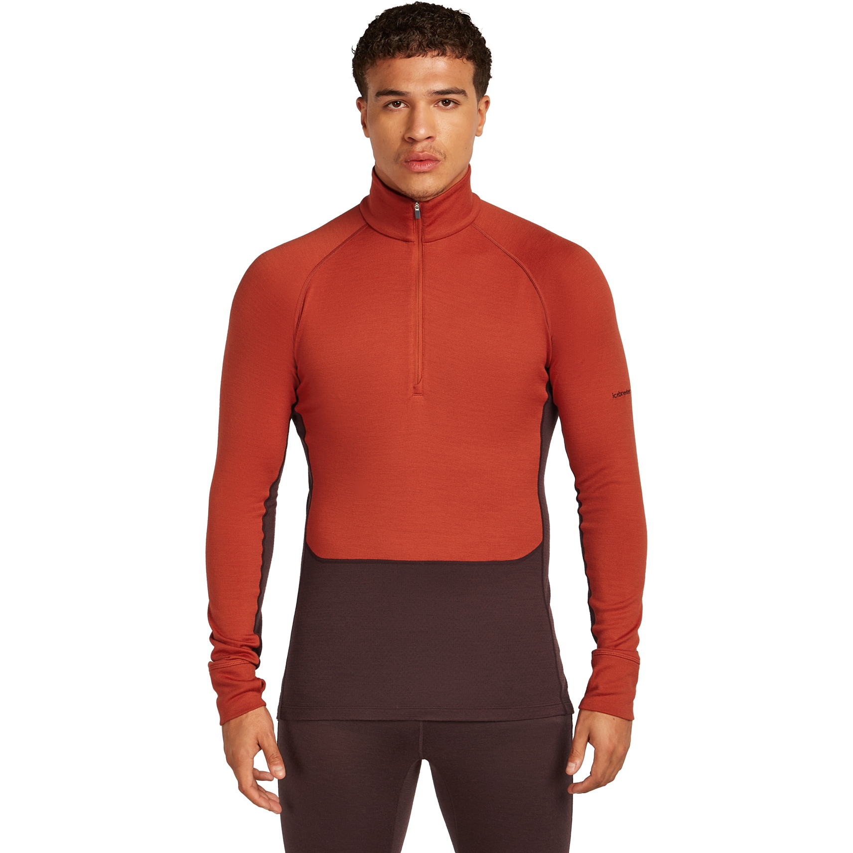Icebreaker Merino 260 ZoneKnit™ Long Sleeve Half Zip Thermal Top Men - Java/Agate