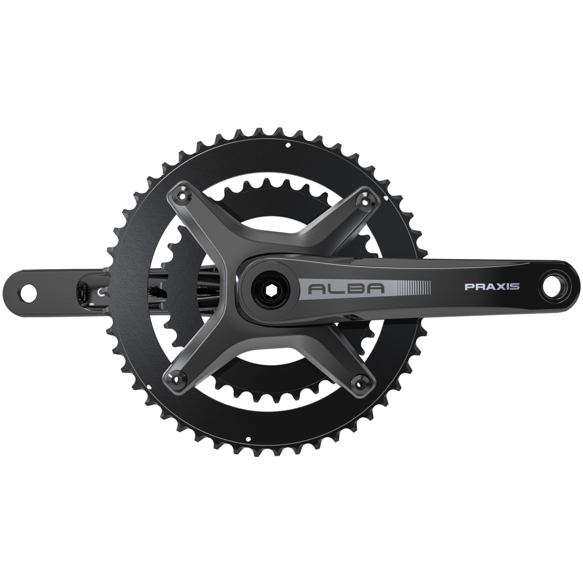 Praxis Works Alba Crankset - M30 | 2x12-speed - 52/36 - shiny black ...