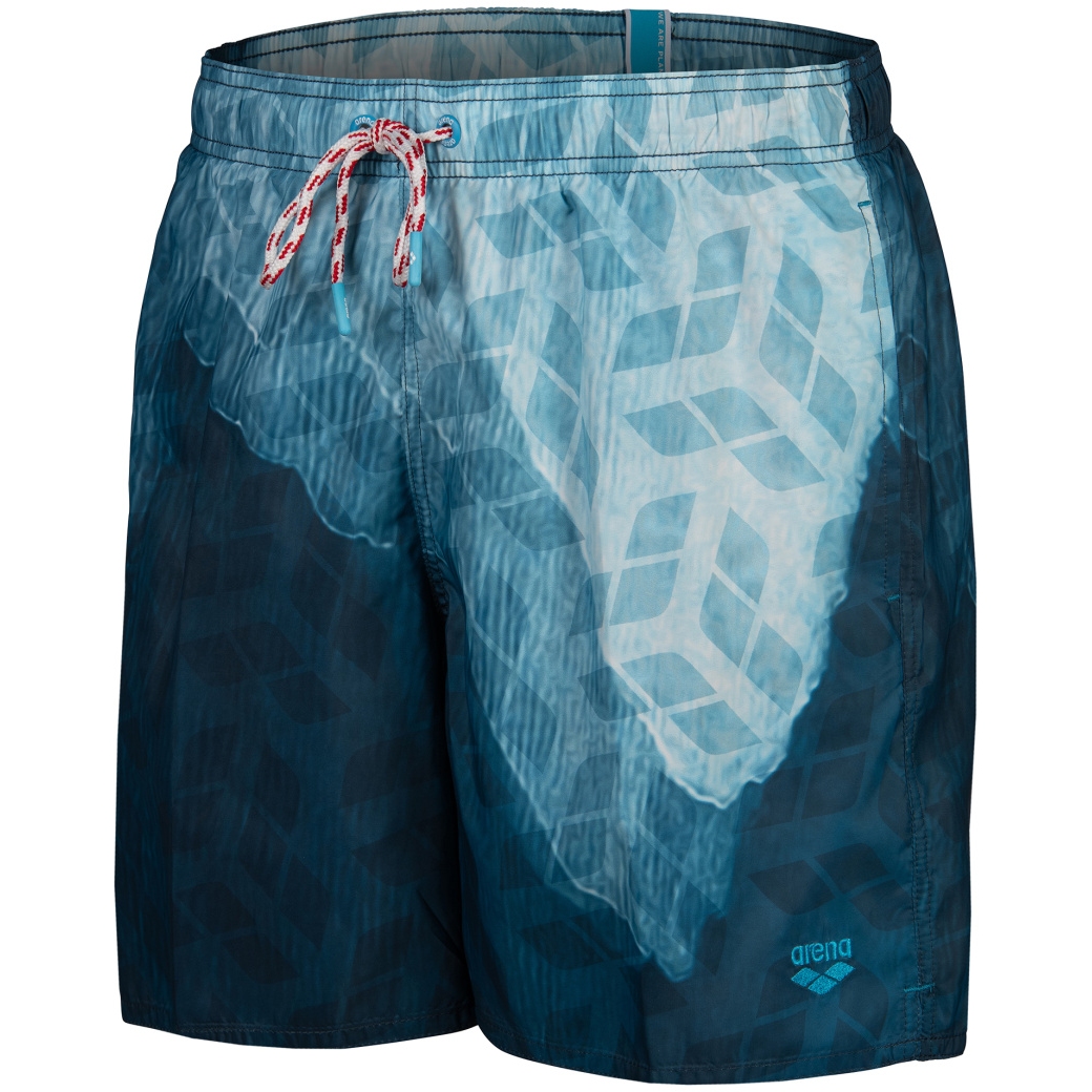 arena Short de Bain Homme - Placed Boxer - Blanc/Water/Monogram - BIKE24