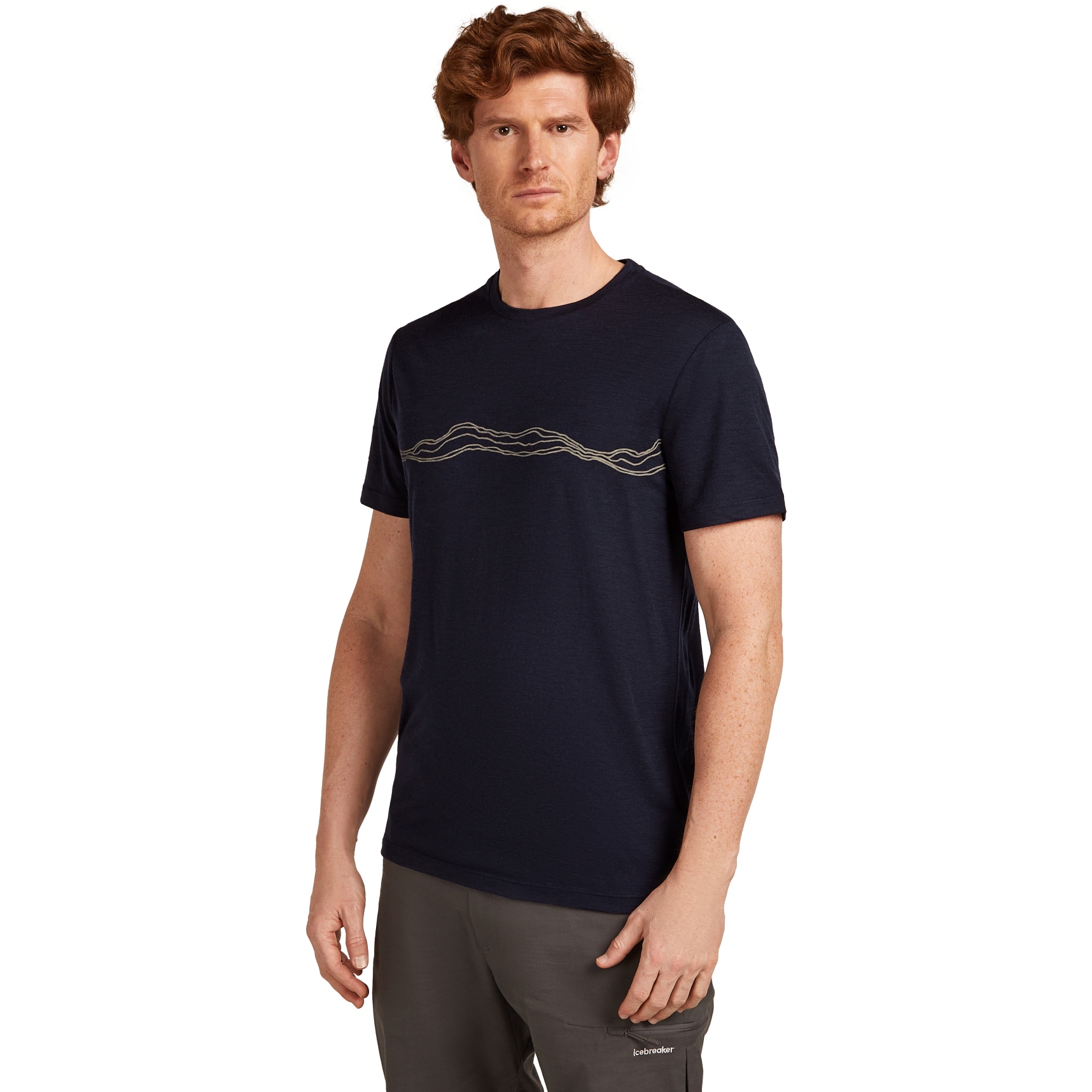 Icebreaker Merino 150 Tech Lite Mountain Pulse T-Shirt Heren - Midnight ...