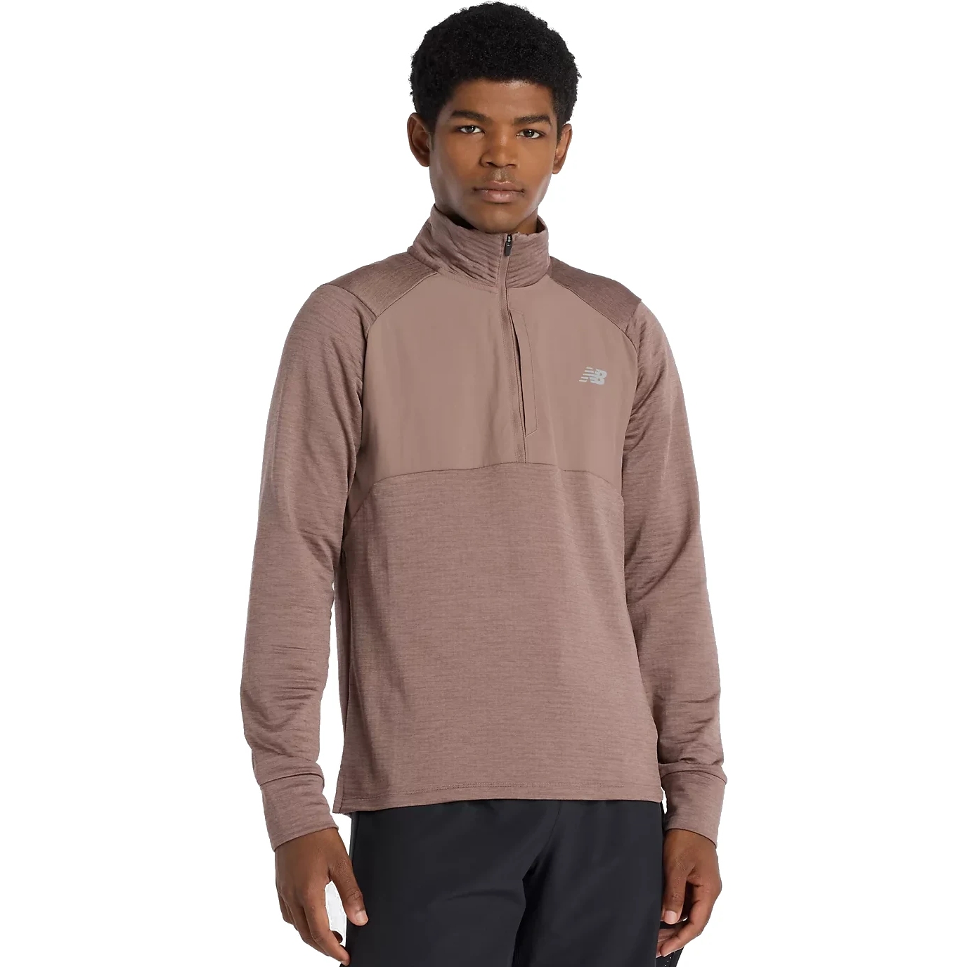 New Balance Heat Grid 1/2 Zip Running Top Men - Earth Shadow Heather ...