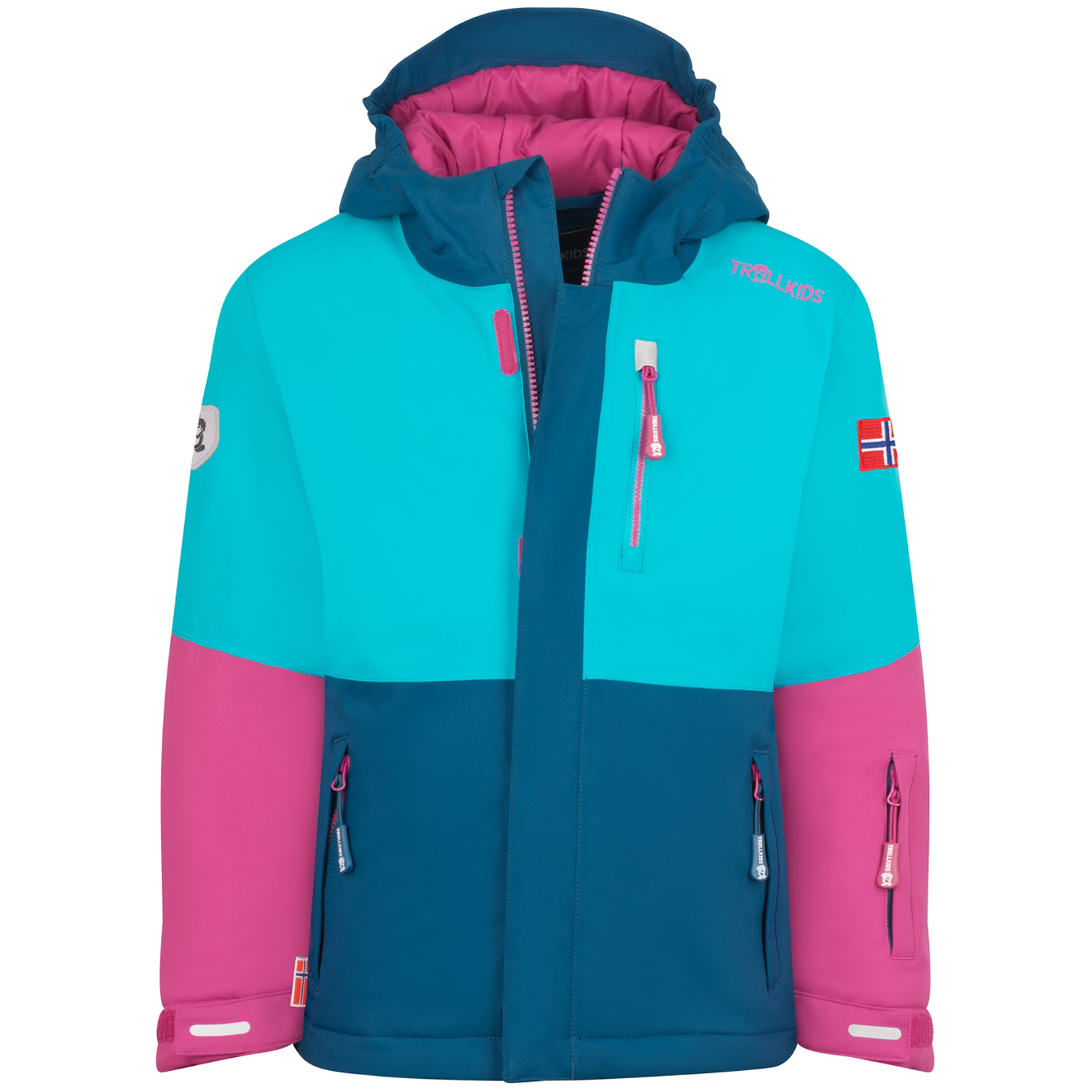 Trollkids Hallingdal Ski Jacket Kids - Bright Berry/Dark Turquoise ...