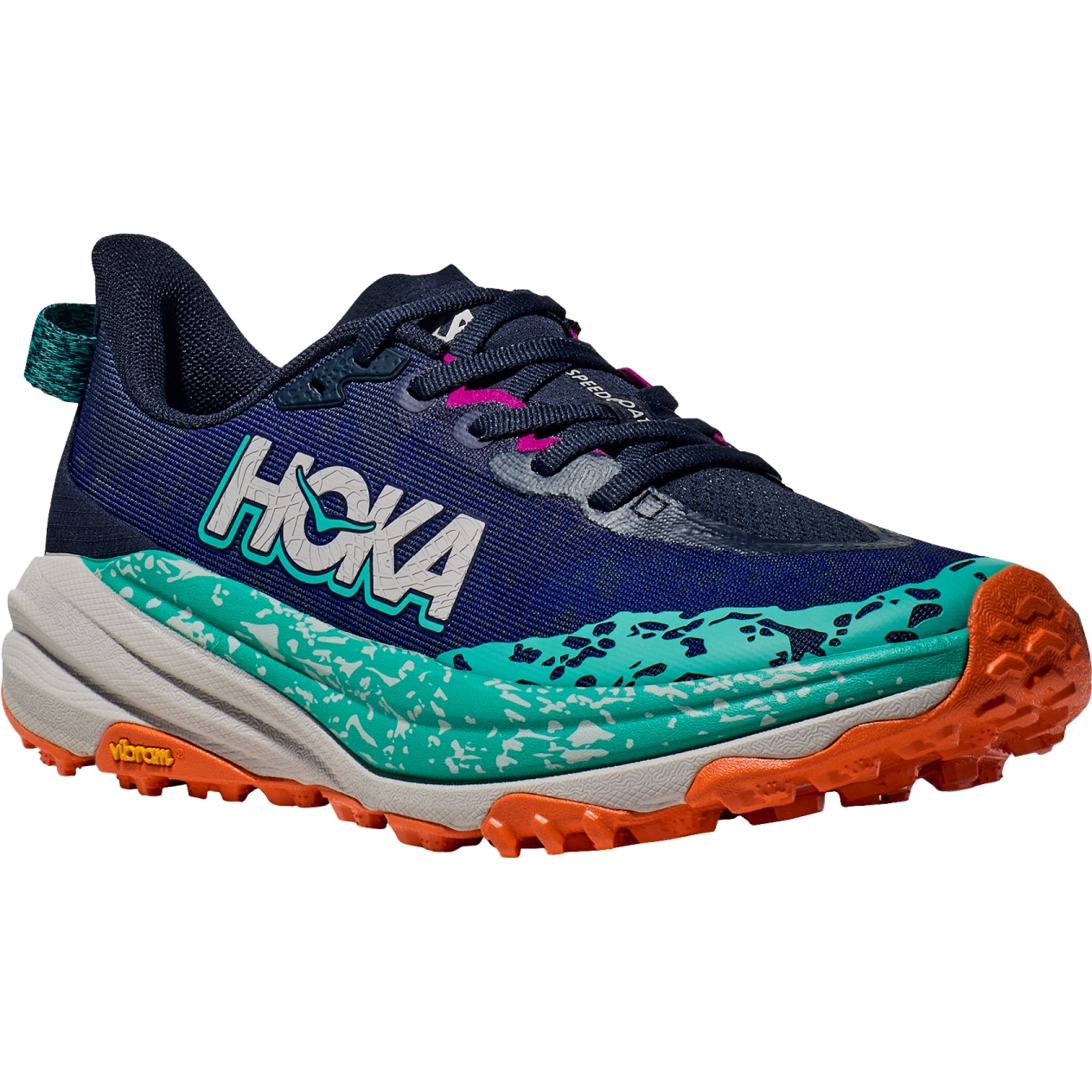 Hoka Speedgoat 6 Running Shoes Women Varsity Navy Meteor BIKE24 Hoka Speedgoat 6 Running Shoes Women Varsity Navy Meteor BIKE24