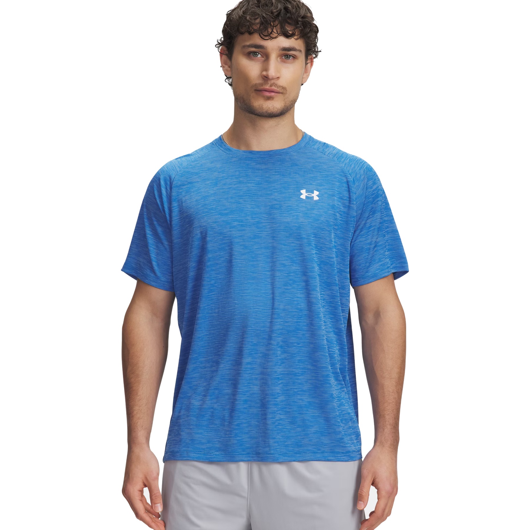 Under Armour UA Tech™ Textured Short Sleeve Shirt Men - Blue Atlantis/White