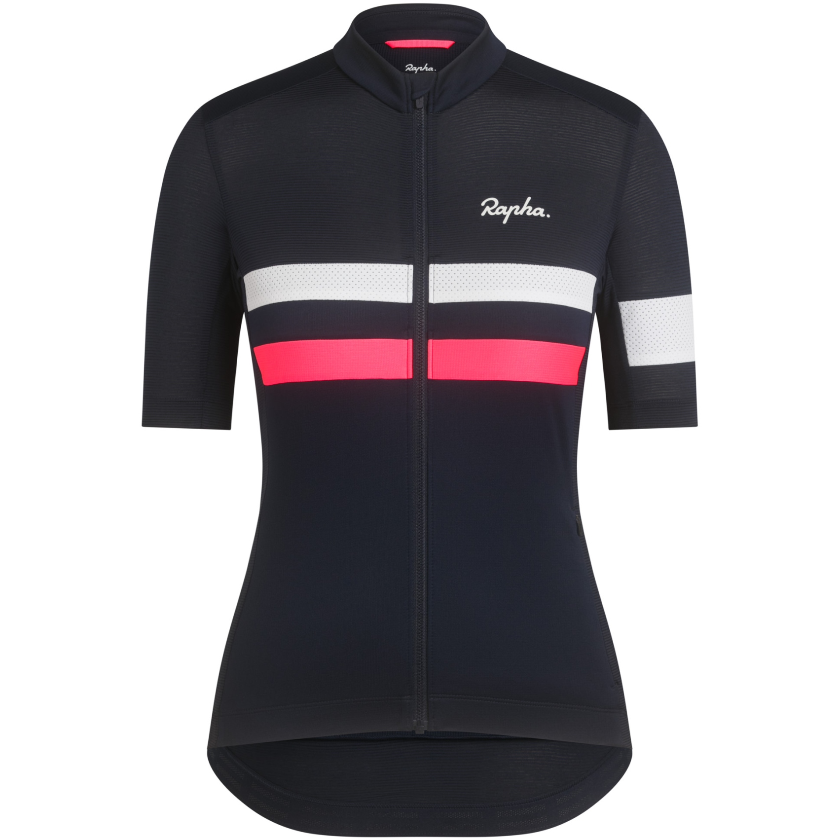 Rapha Brevet Lightweight Fietsshirt met Korte Mouwen Dames - dark navy/high-vis pink/white