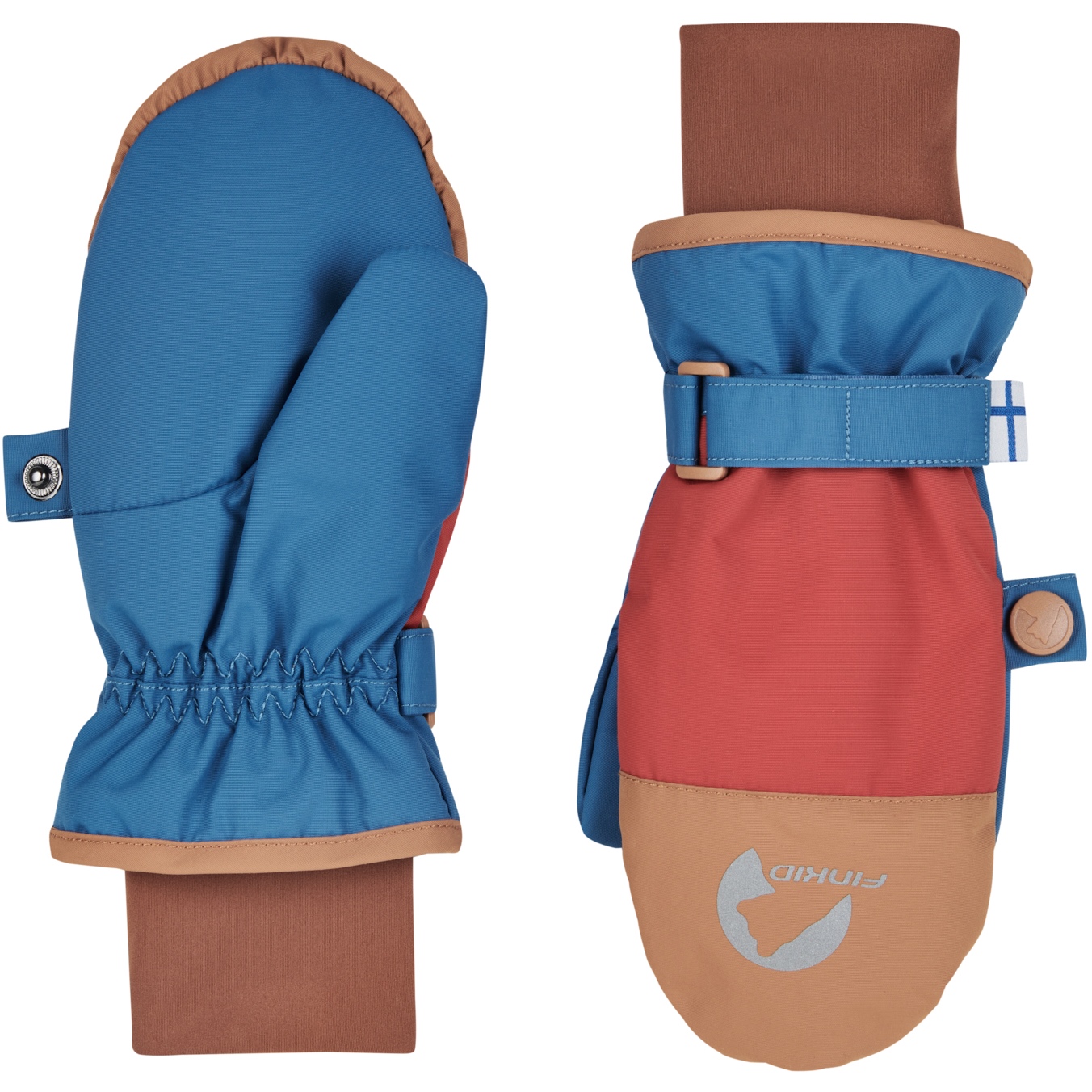 Finkid KIRJAVA Mittens Kids - almond/deep water | BIKE24
