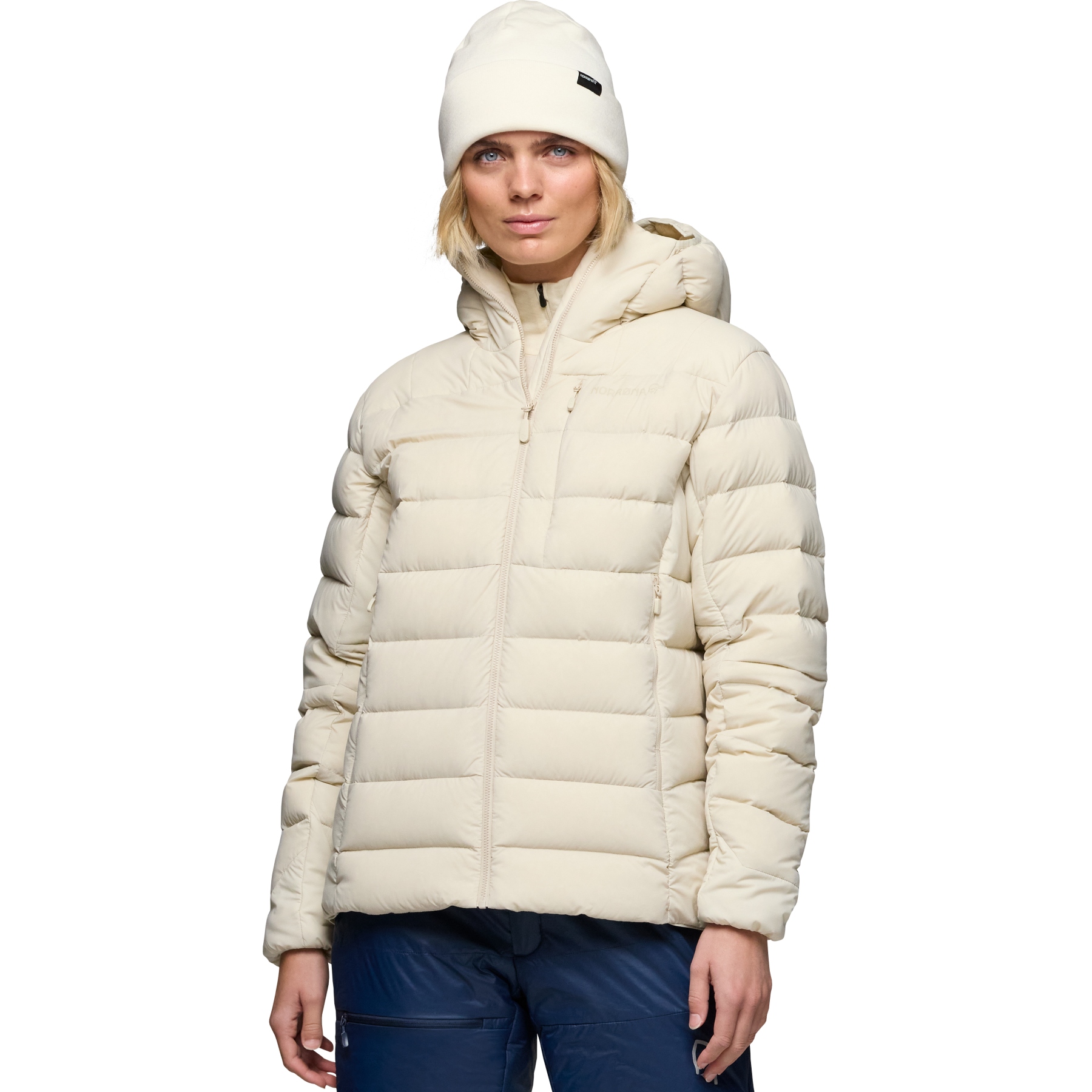 Norrona femund down700 Zip Hood Jacket Women - Oatmeal | BIKE24