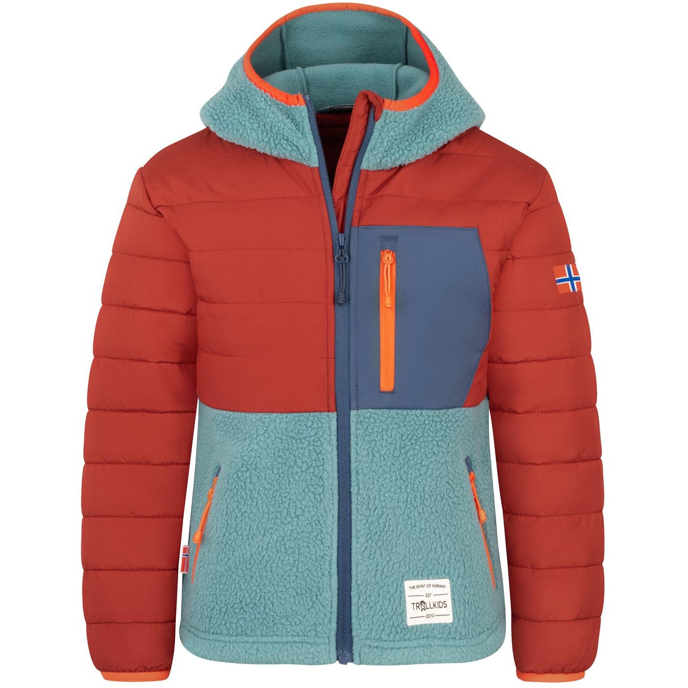 Trollkids Romsdalen Jacket Kids - Carmin Red/Stormy Blue/Mystic Blue ...