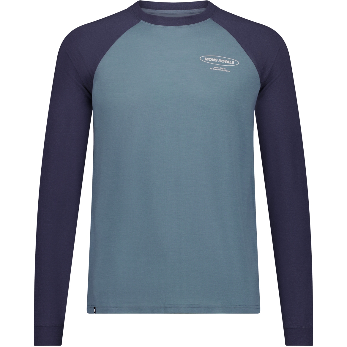 Mons Royale Icon Merino Raglan Long Sleeve Men - goblin blue / midnight