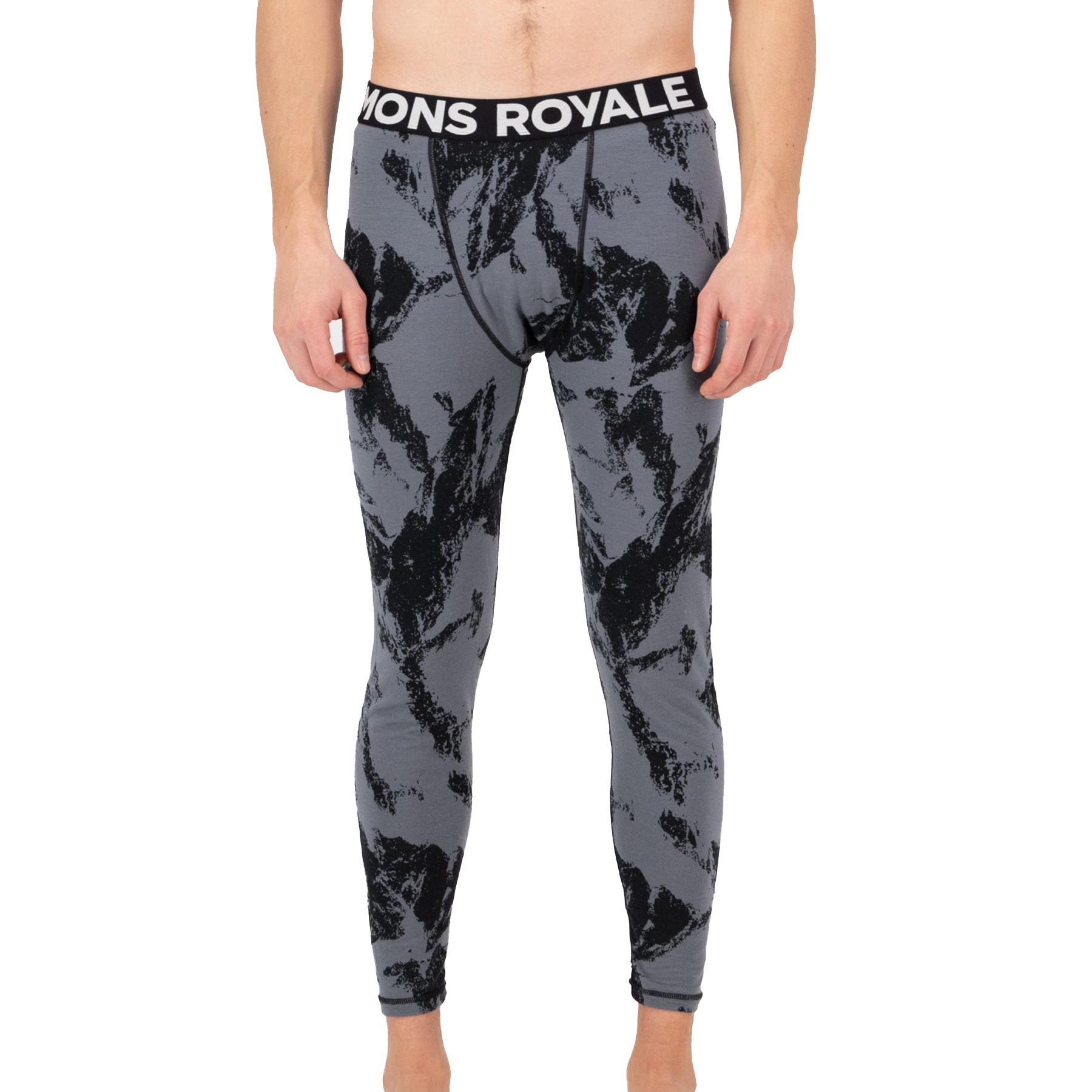 Mons Royale Caleçon Long Homme - Cascade Merino - mtn pixel grey - BIKE24