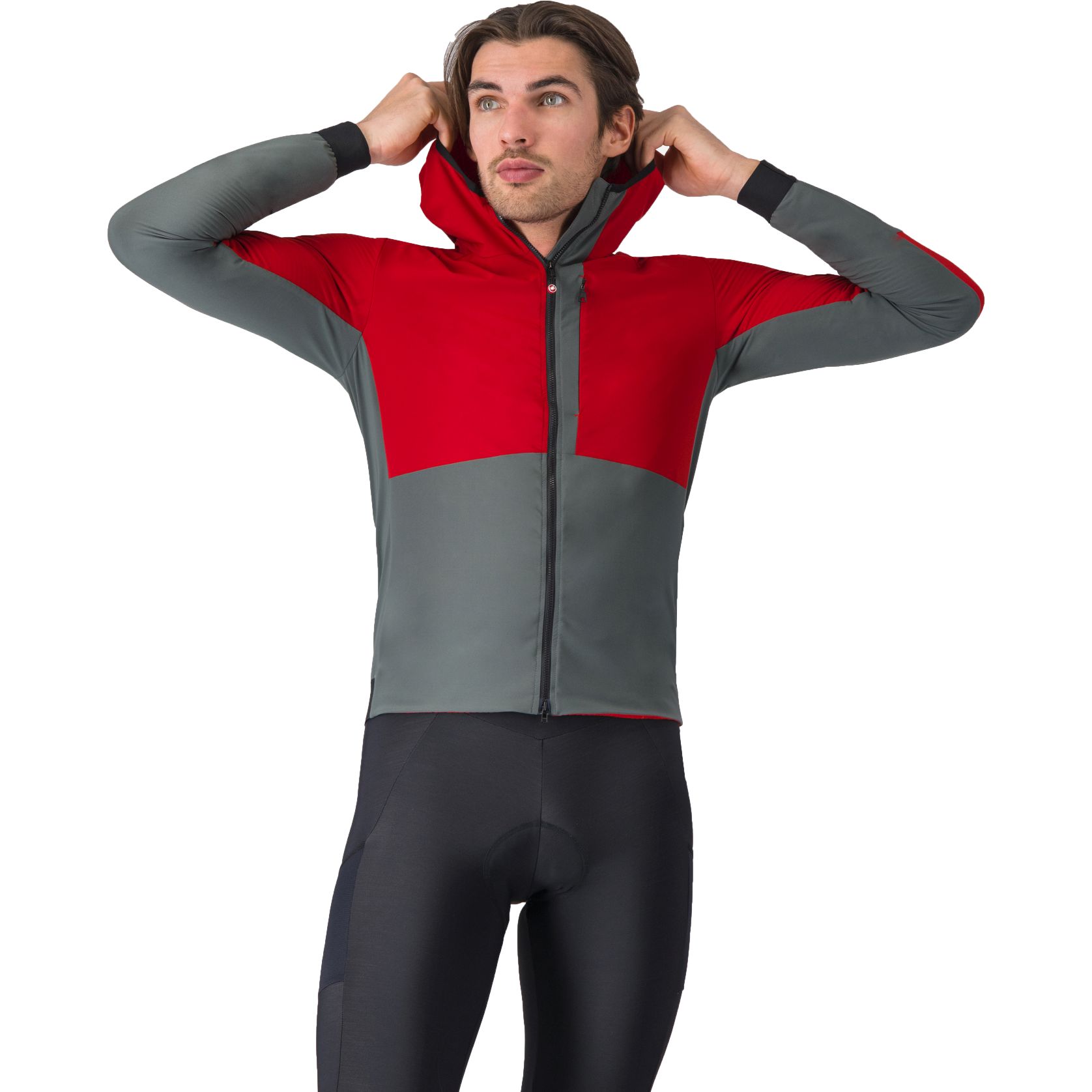 Castelli Fly Unltd Jacket Men - rich red/urban grey 645 | BIKE24
