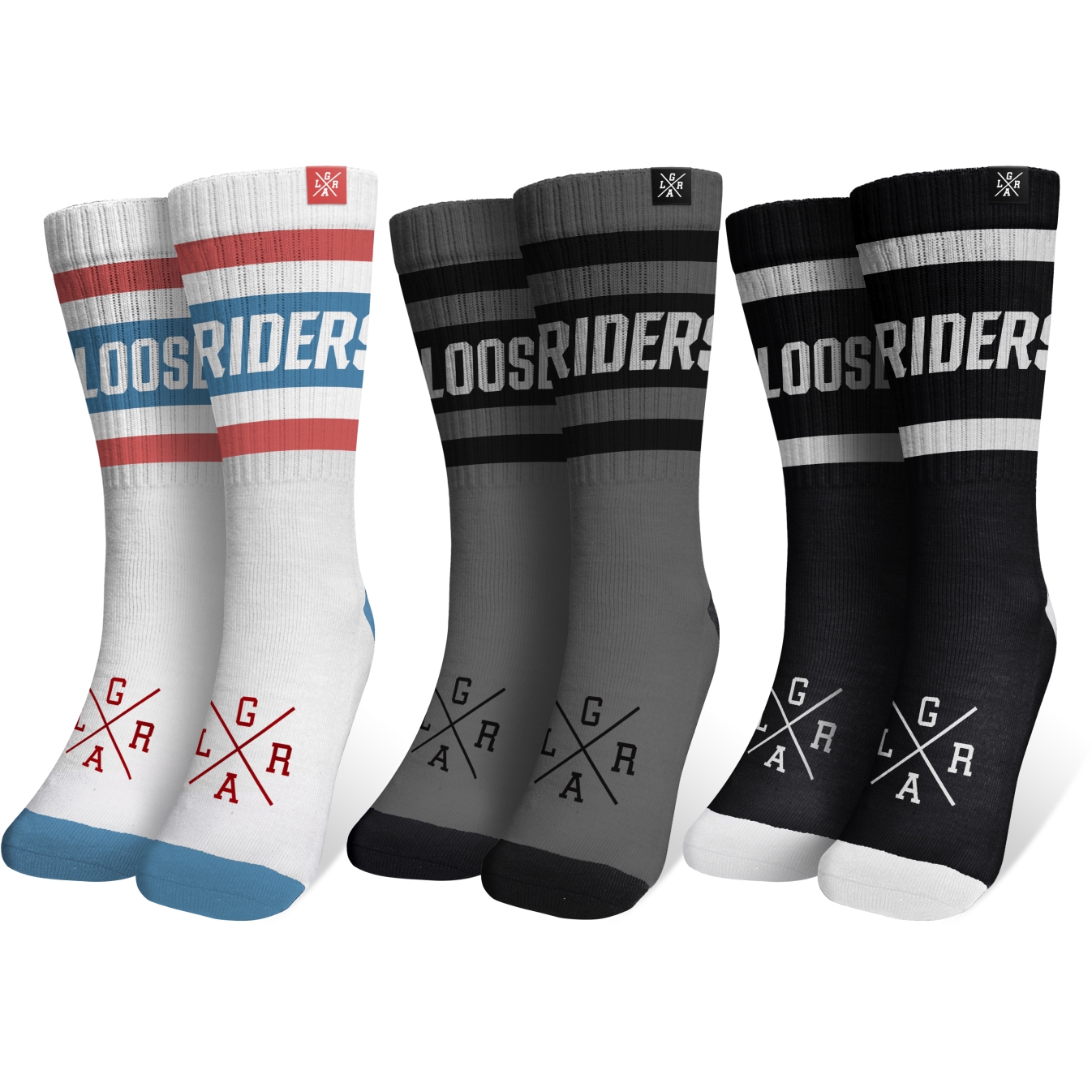Loose Riders MTB Socks - 3-Pack - LRGA Colors | BIKE24