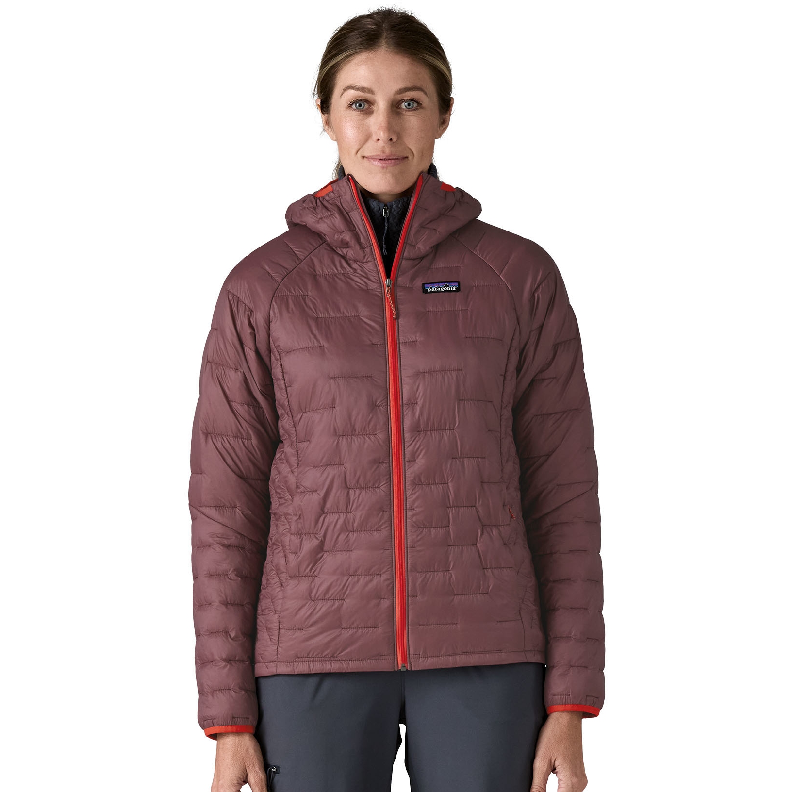 Patagonia Micro Puff Jas met Capuchon Dames - Dark Ruby | BIKE24