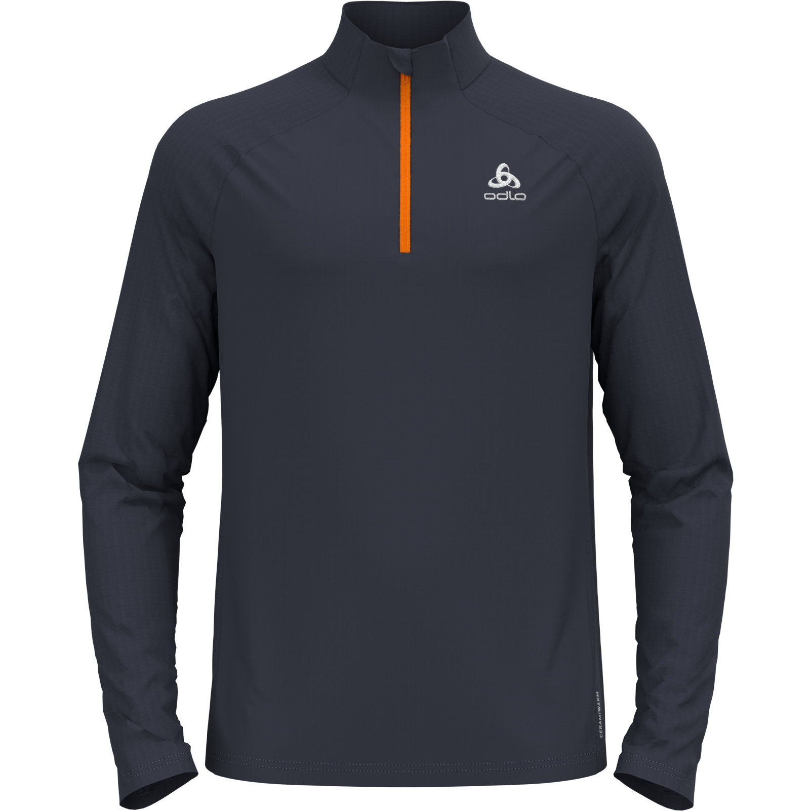 Odlo Men's Essentials Ceramiwarm Half-Zip Running Mid Layer - india ink