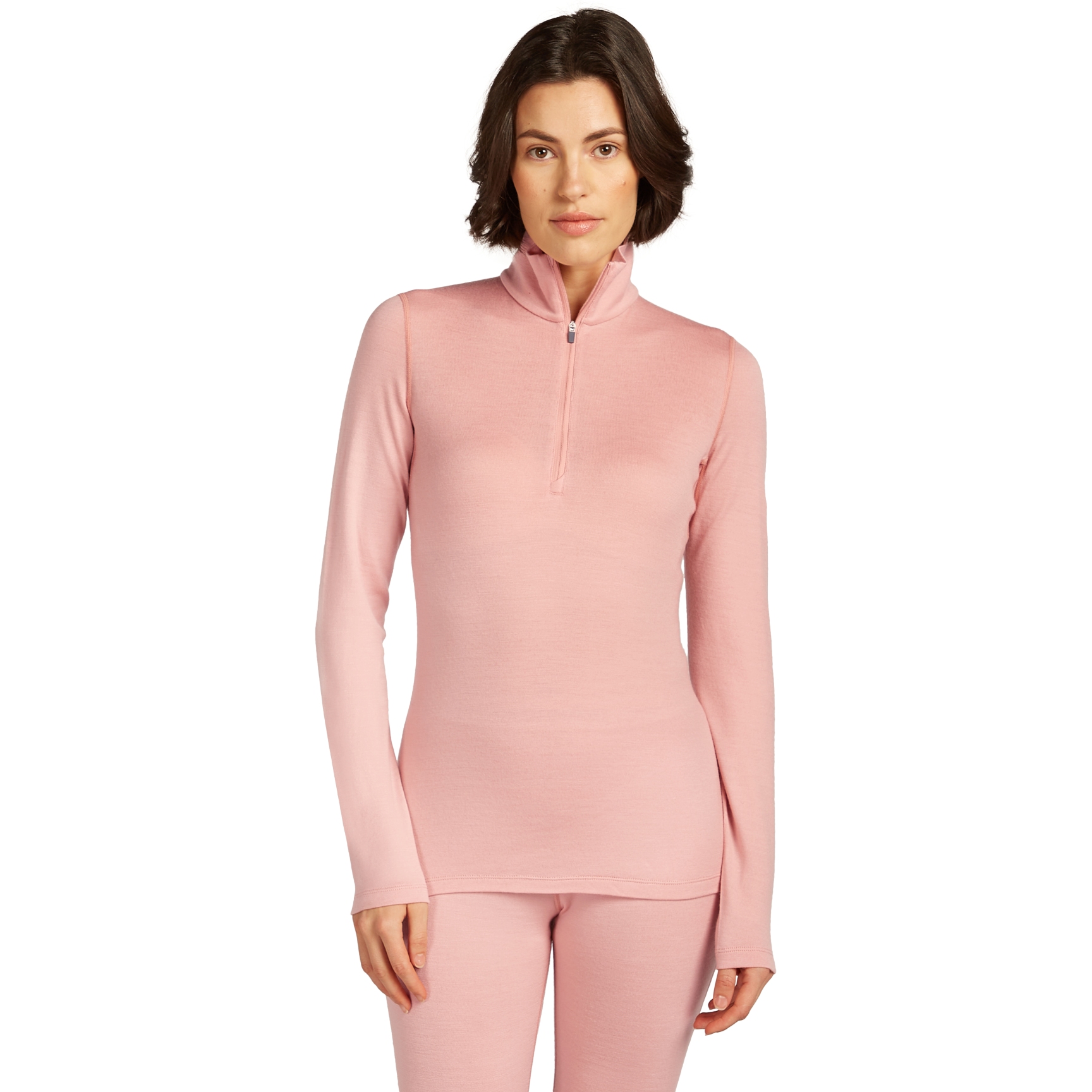 Icebreaker Merino 260 Tech Long Sleeve Half Zip Thermal Top Women - Blush