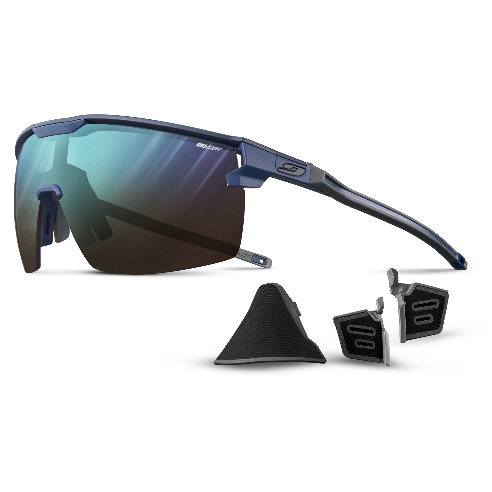 Julbo Ultimate Cover Sunglasses - Dark Blue/Blue - Blue Flash