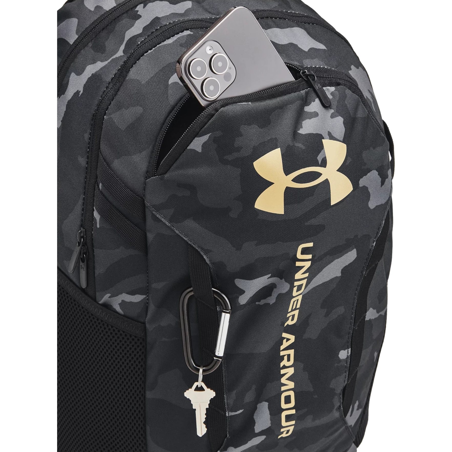 Under Armour UA Hustle 6.0 29L Backpack Black Black Metallic Gold BIKE24