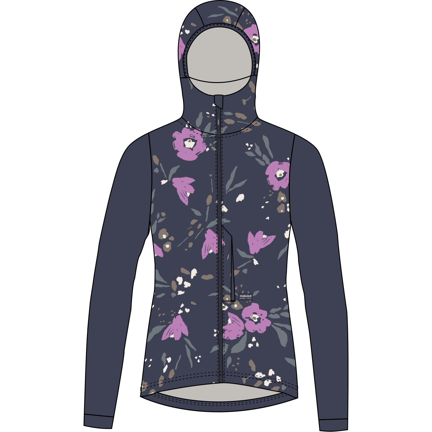 Maloja SennesM. Printed Nordic Hybrid Softshell Jacket Women - night sky brushflower 1138