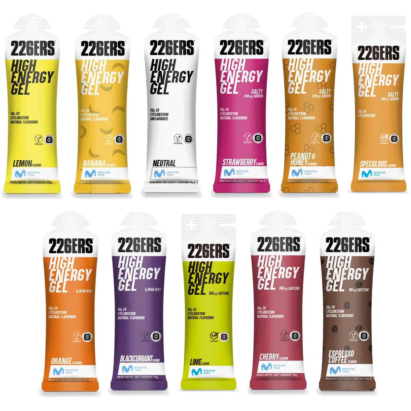 226ERS High Energy Gel - Kohlenhydrat-Gel - 4x76g | BIKE24