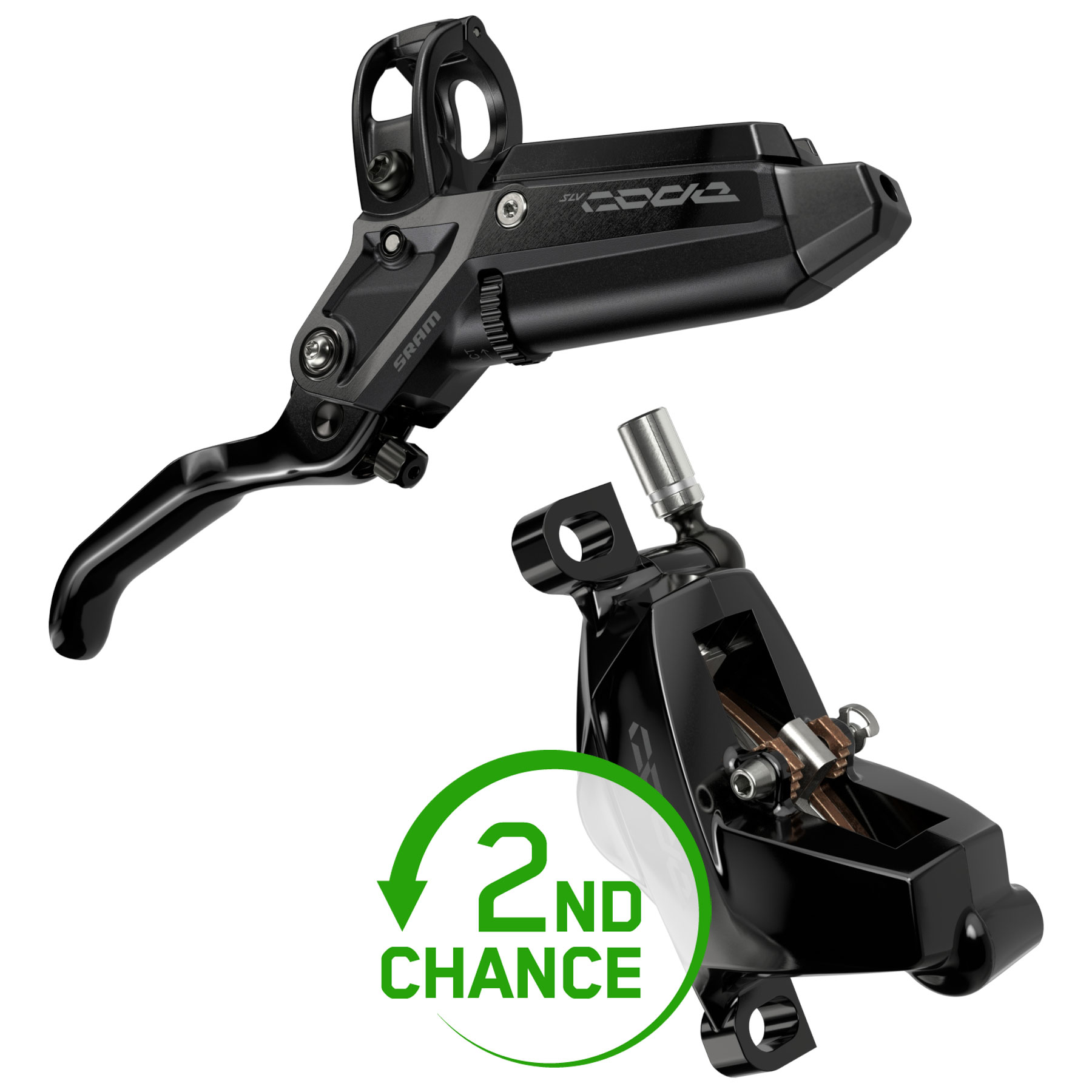 SRAM Code Stealth Disc Brake - Silver | 4-Piston | C1 - Set (Front ...