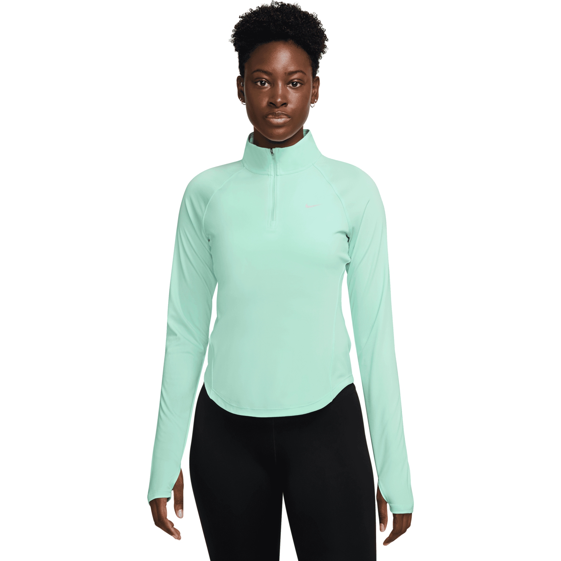 Nike Tempo Swoosh Run Dri-Fit 1/4-Zip Top Women - mint foam/white ...