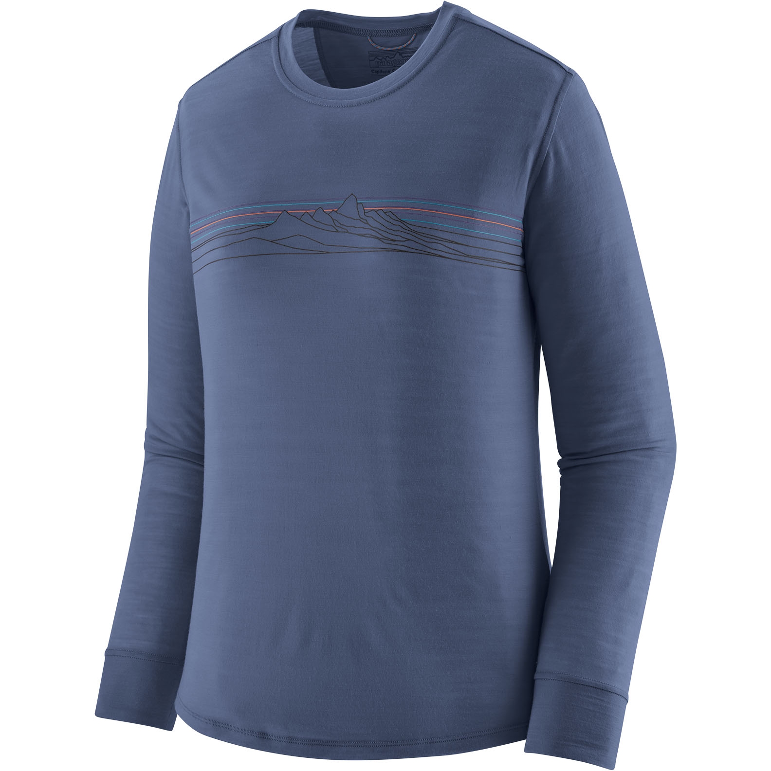 Patagonia T-Shirt Manches Longues Femme - Capilene Cool Merino Graphic - Strata Stripe: Current Blue