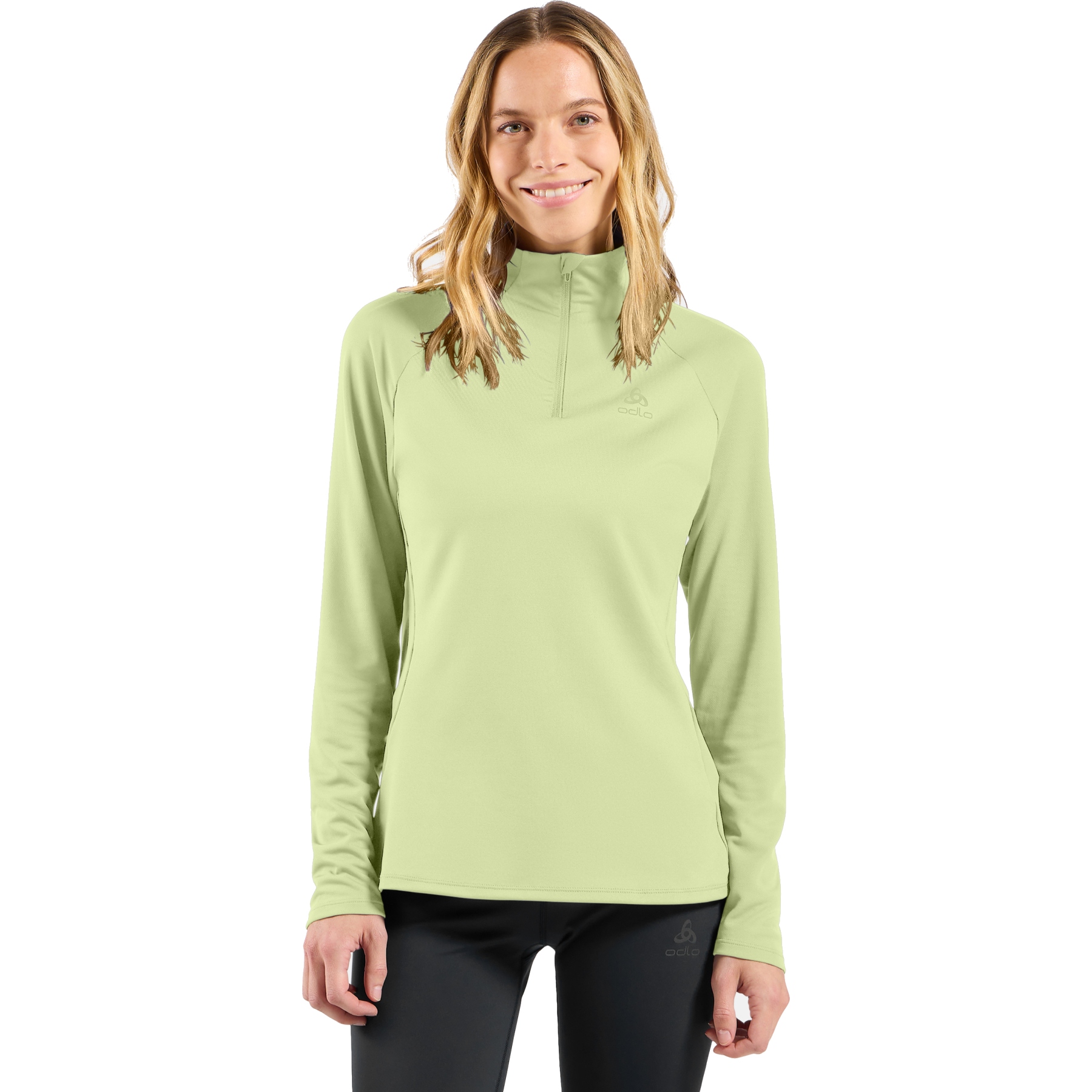 Odlo Essentials Ceramiwarm Half-Zip Running Mid Layer Women - shadow lime