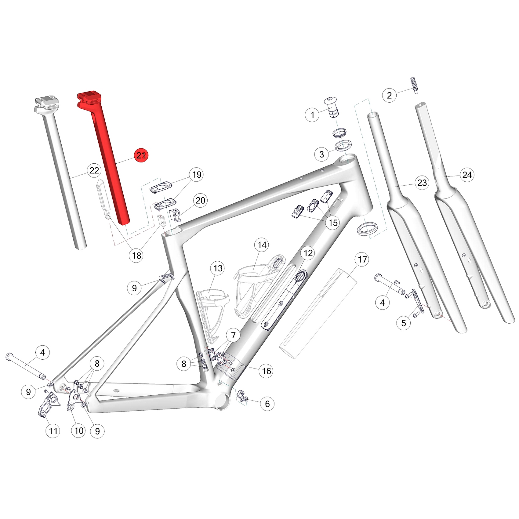 BMC Seatpost for Roadmachine 01 (2024+) - 400mm | 15mm Offset | BIKE24