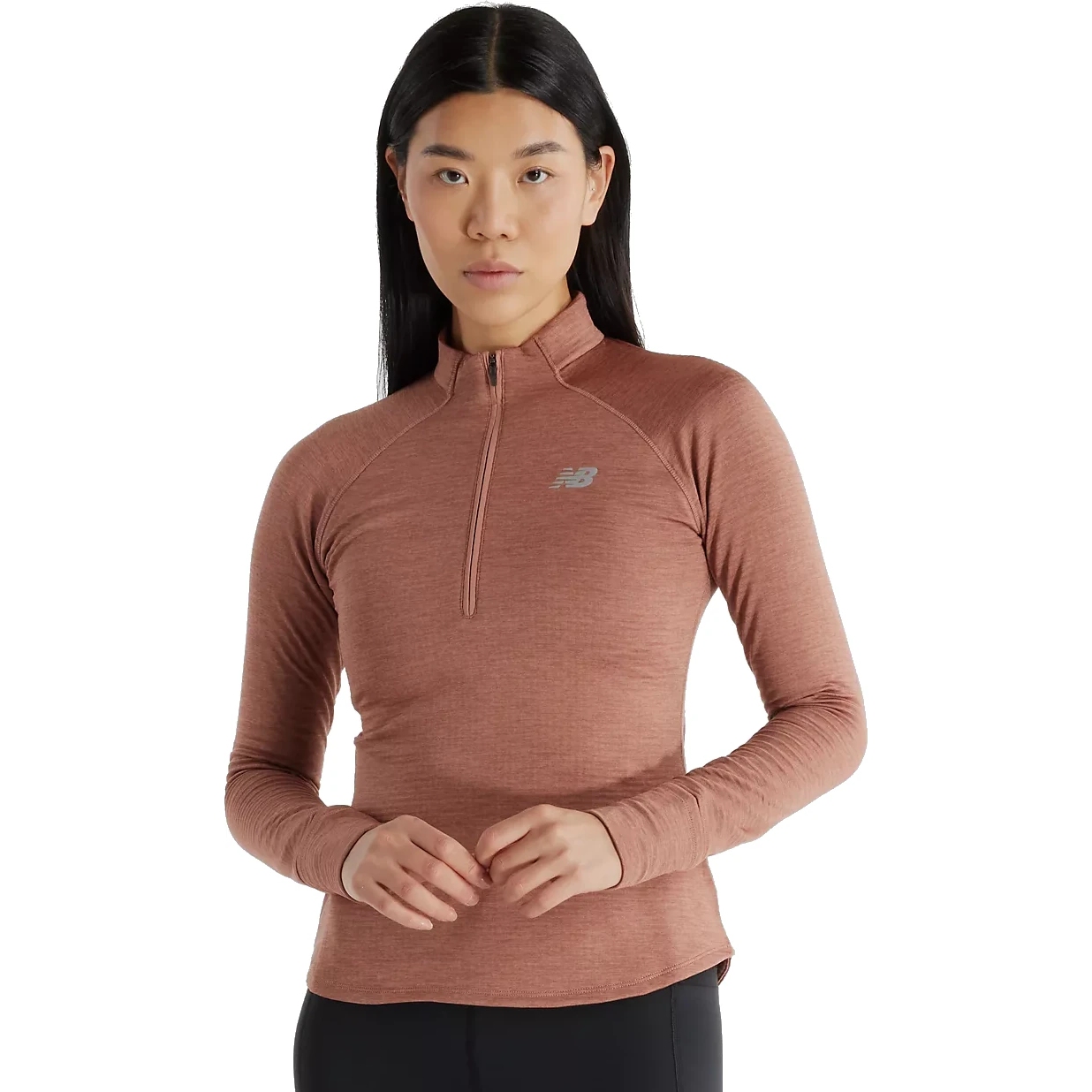 New Balance Athletics Heat Grid 1/2 Zip Laufoberteil Damen - Earth ...