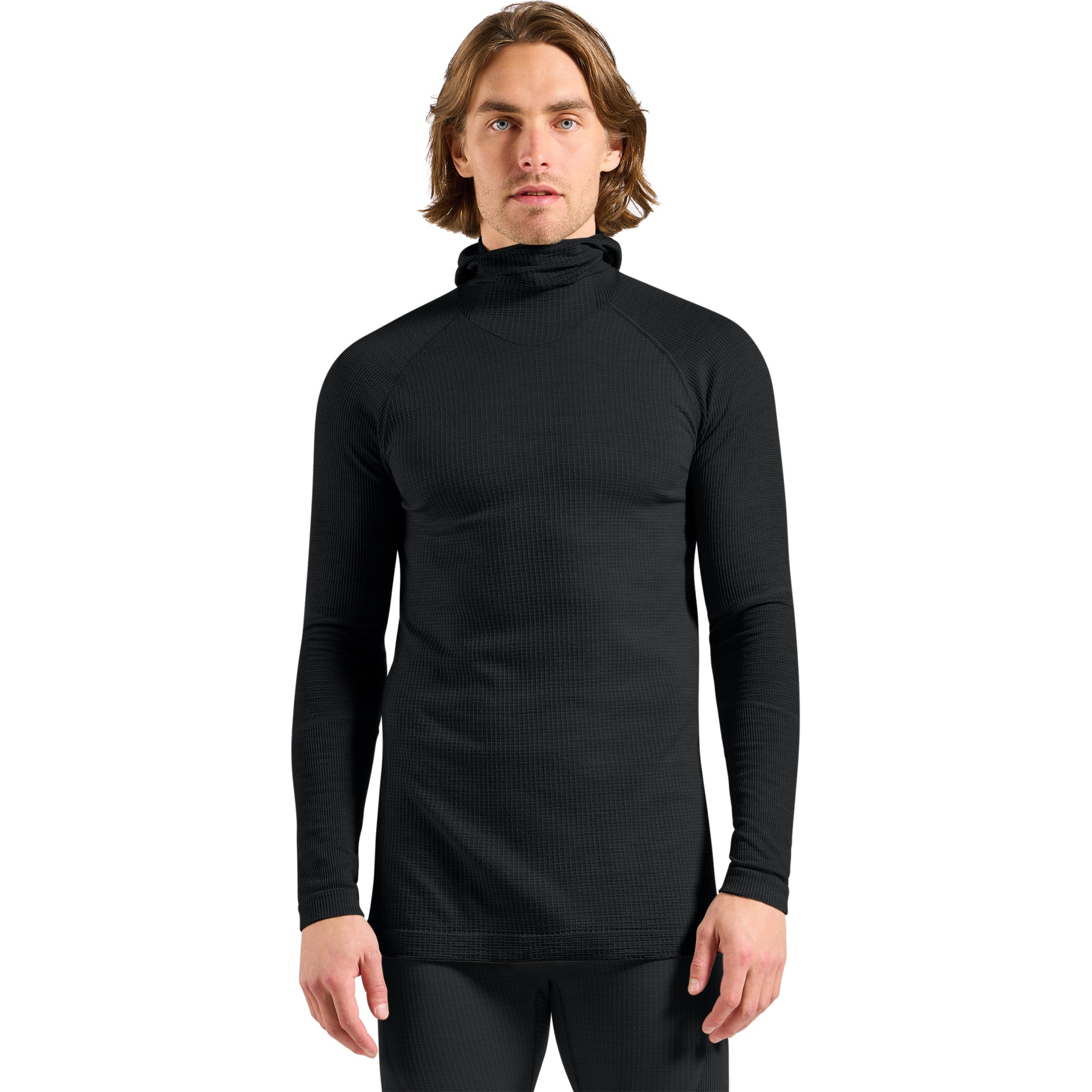 Odlo Seamless Performance Wool Base Layer Top with Facemask Men - black