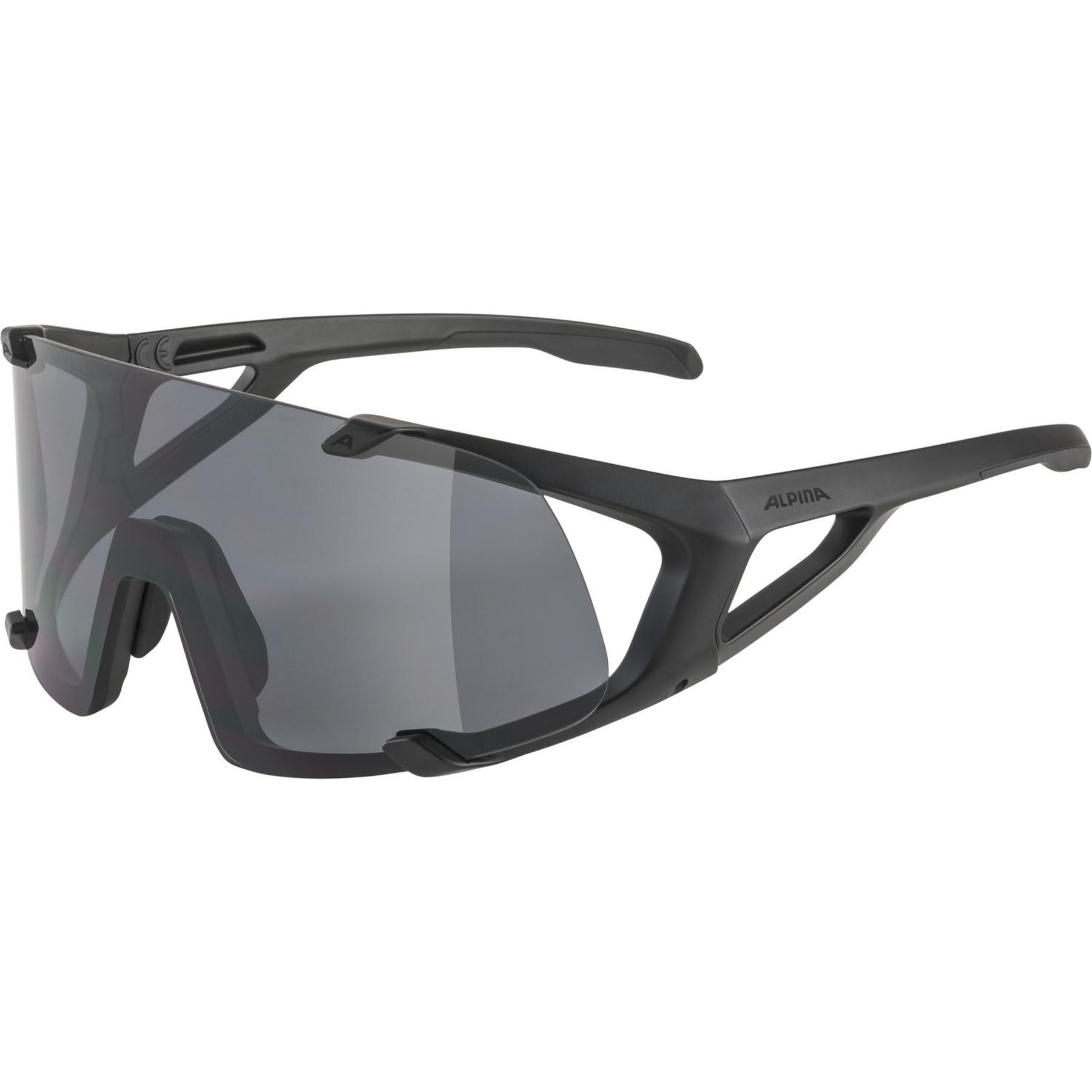 Alpina Hawkeye S QV Glasses - black matt/Quattroflex Varioflex Rainbow ...