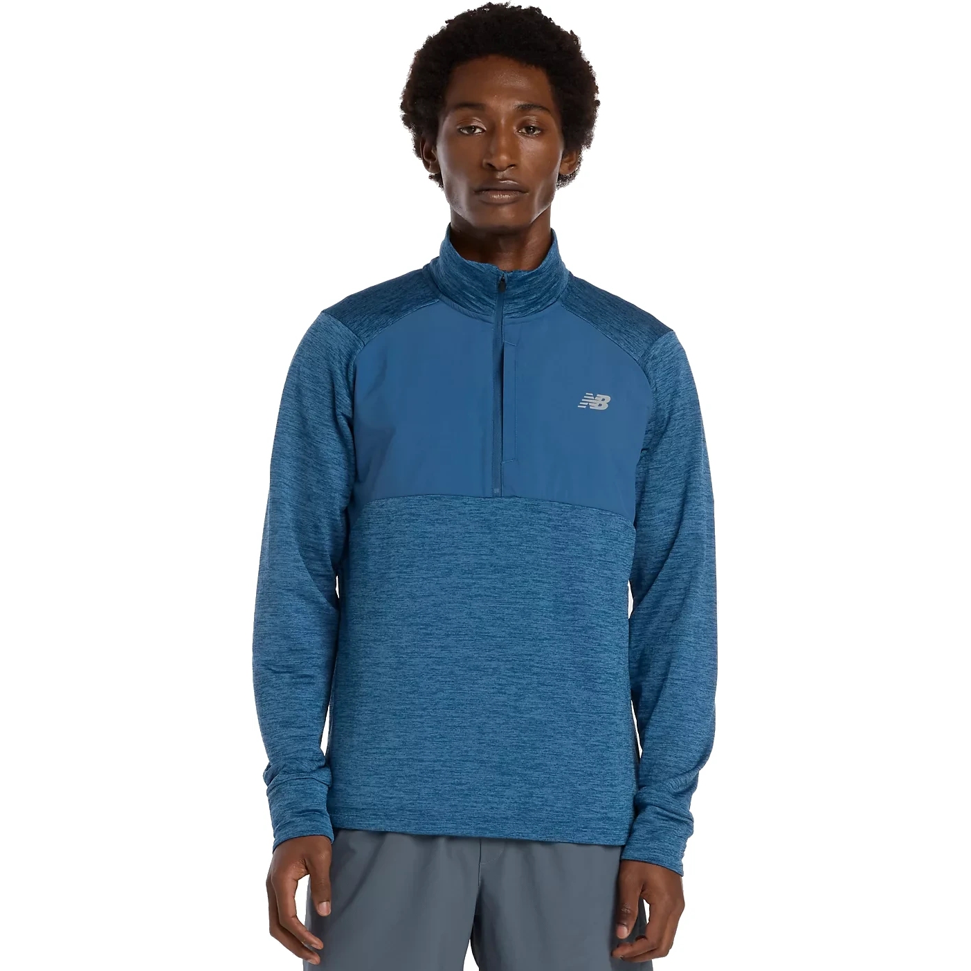 New Balance NB Heat Grid 1/2 Zip Shirt me lange mouwen Heren - Dark ...