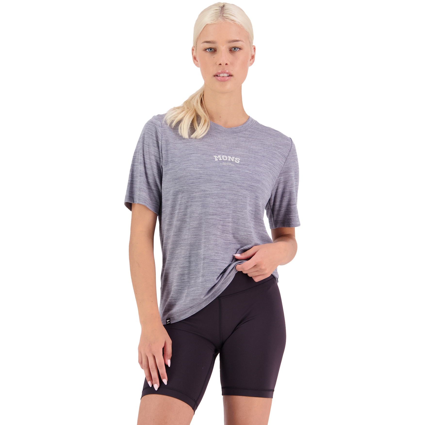 Mons Royale Icon Merino Air-Con Relaxed Tee Women - grey heather | BIKE24