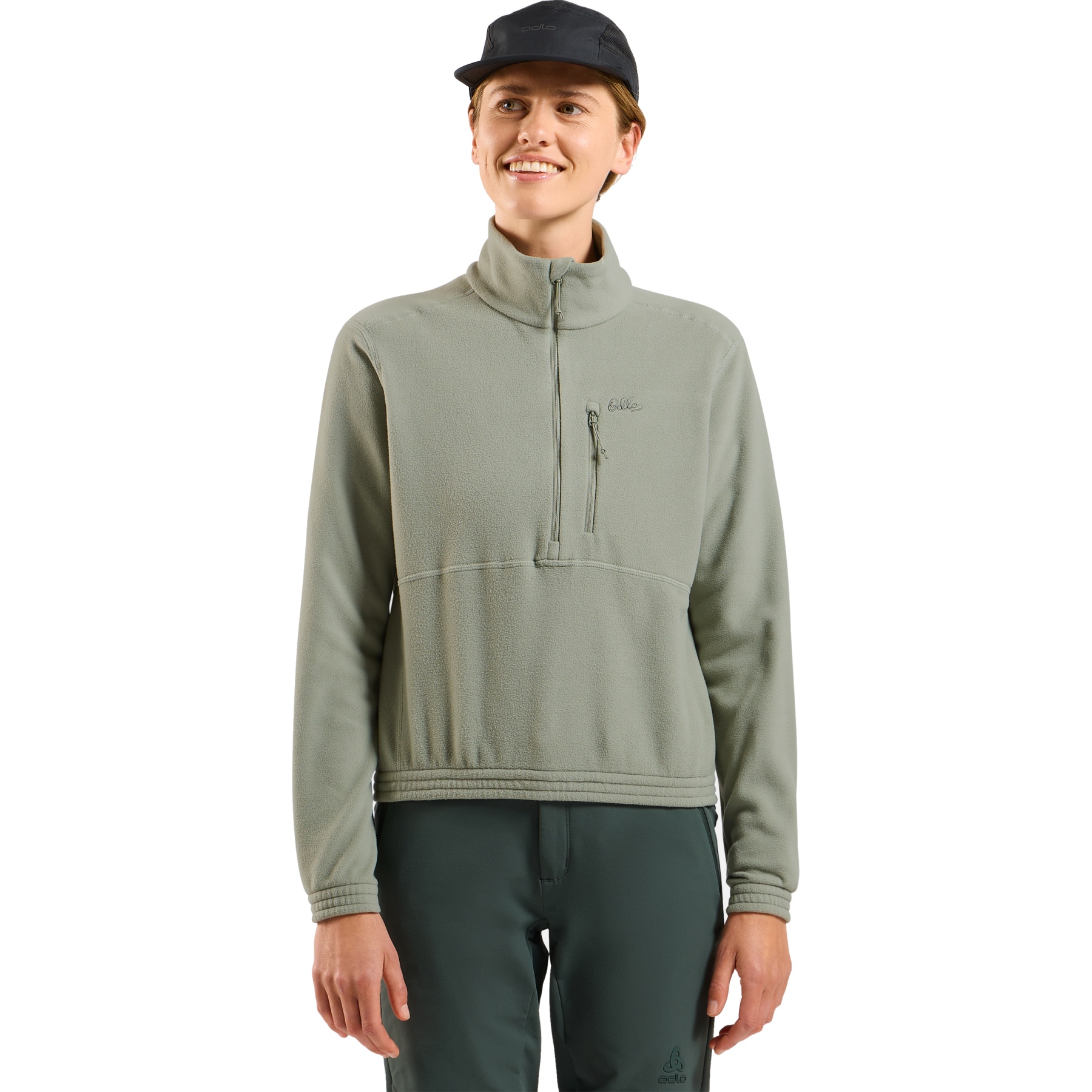 Odlo Essentials Classic Fleece Half-Zip Multisport Mid Layer Women - shadow