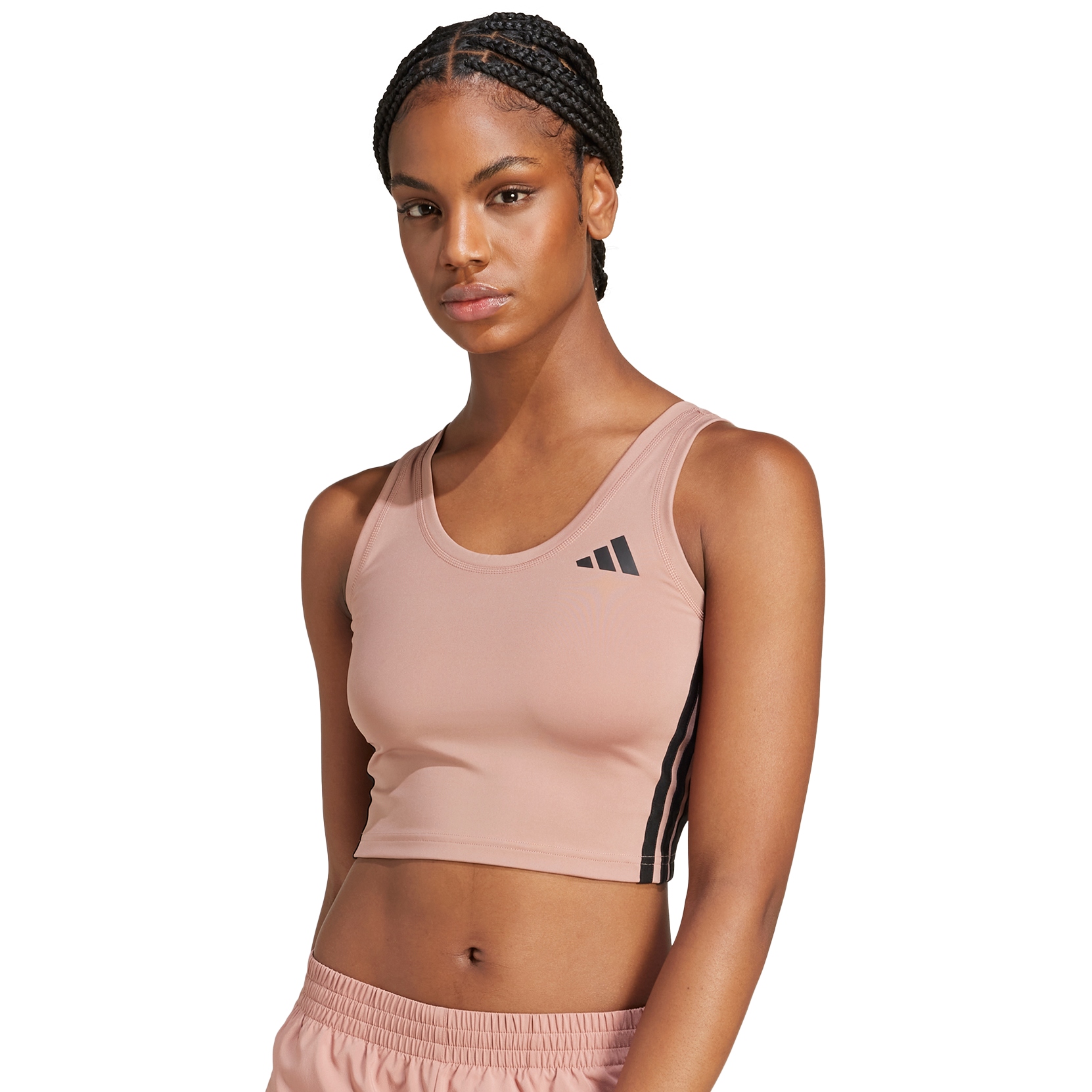 adidas Debardeur Femme - Train Essentials 3-Stripes Crop - warm clay/black JN8731