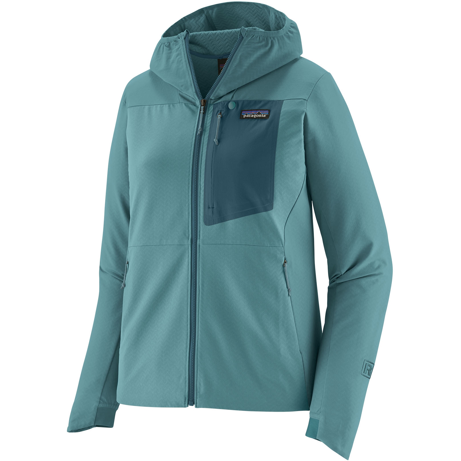 Patagonia R1 CrossStrata Kapuzenjacke Damen - Wetland Blue | BIKE24