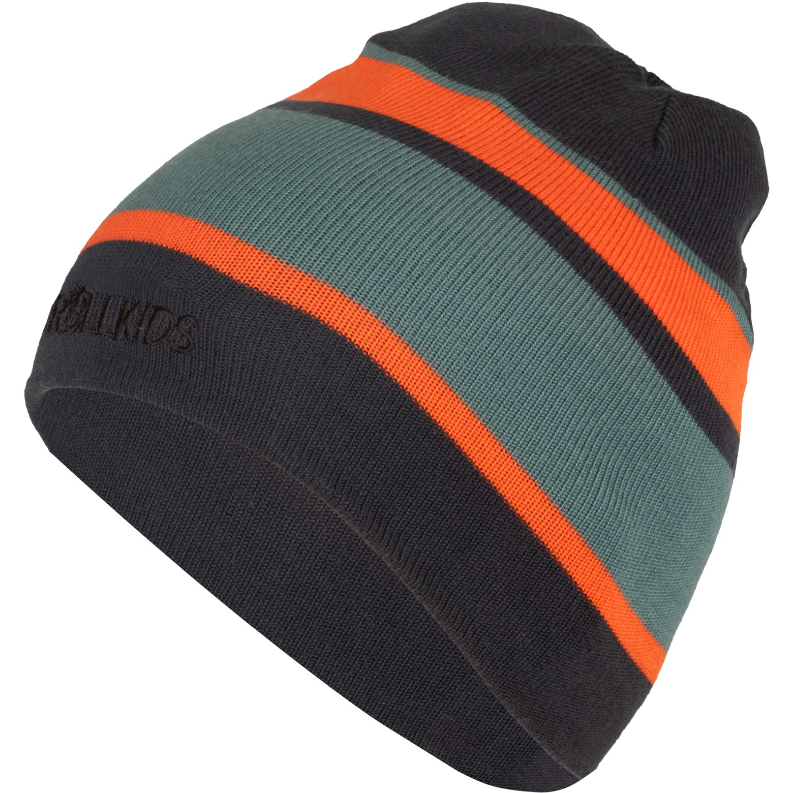 Trollkids Nordland Wenbare Mütze Kinder - Schwarz/Stormy Blue/Flame Orange