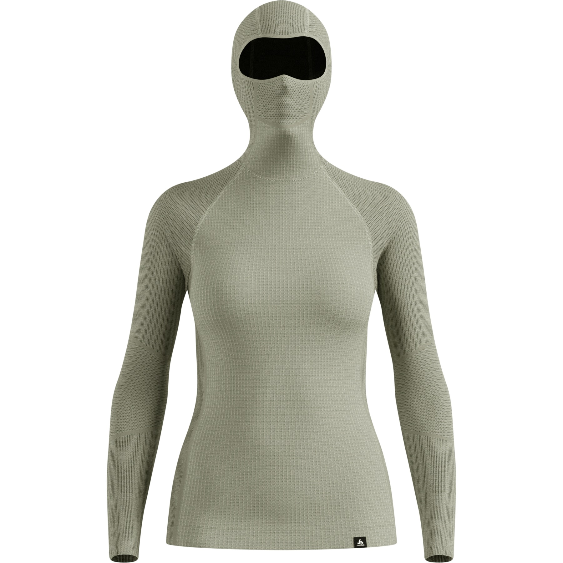Odlo Seamless Performance Wool Base Layer-Top met Bivakmuts Dames - shadow