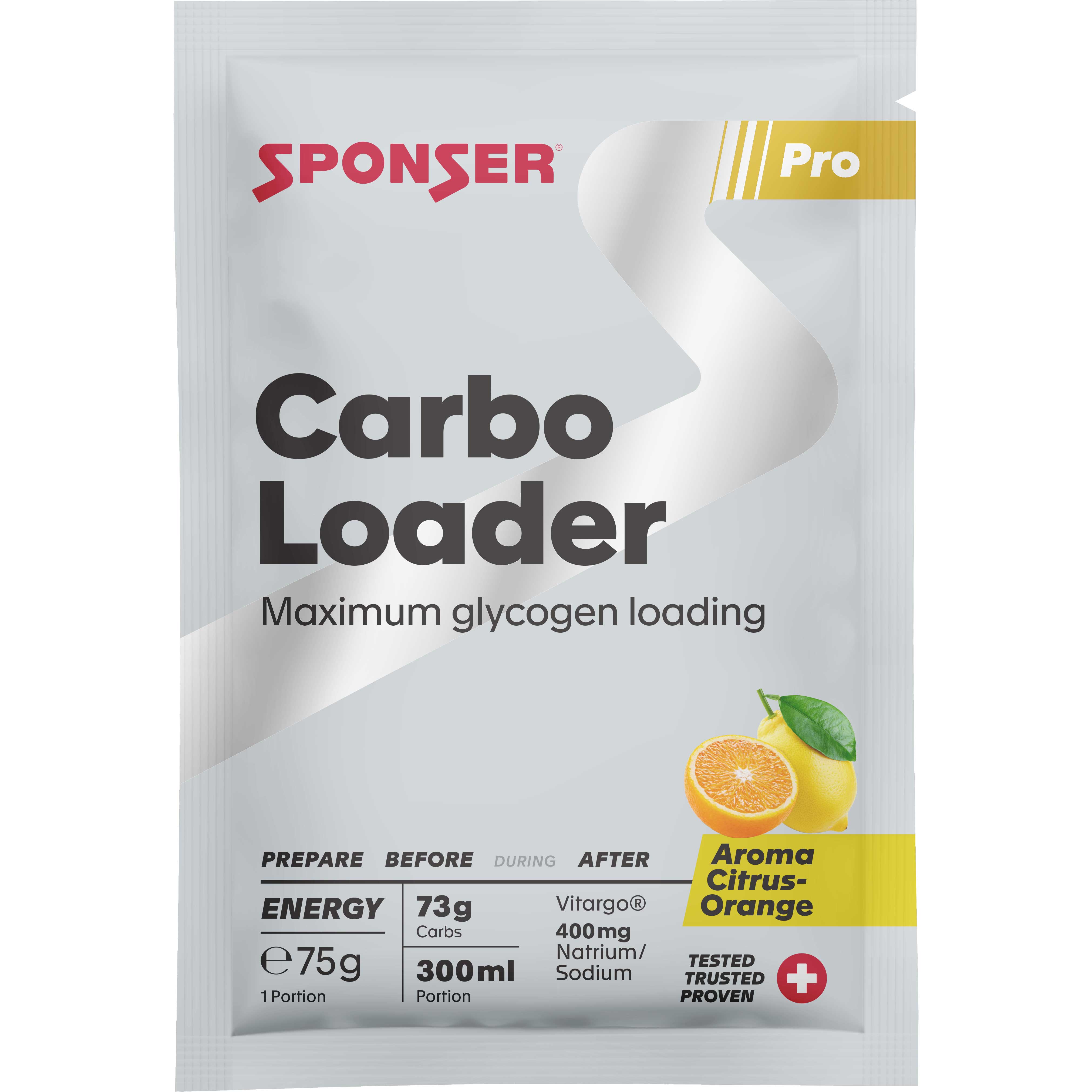 SPONSER Carbo Loader - Carbohydrate Electrolyte Beverage Powder - 5x75g