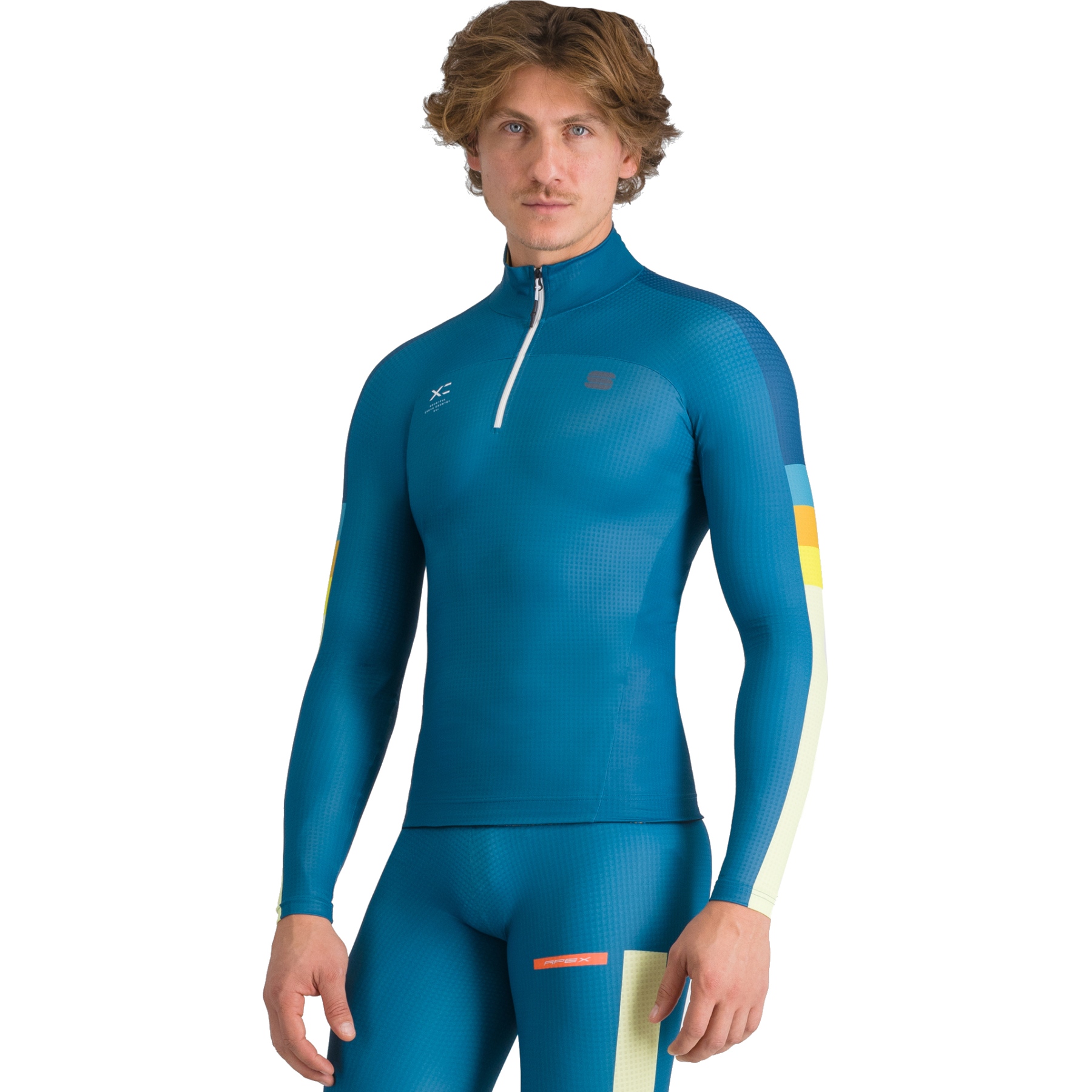Sportful Apex Cross Country Jersey Men - 434 Blue Corsair/Green /Yellow