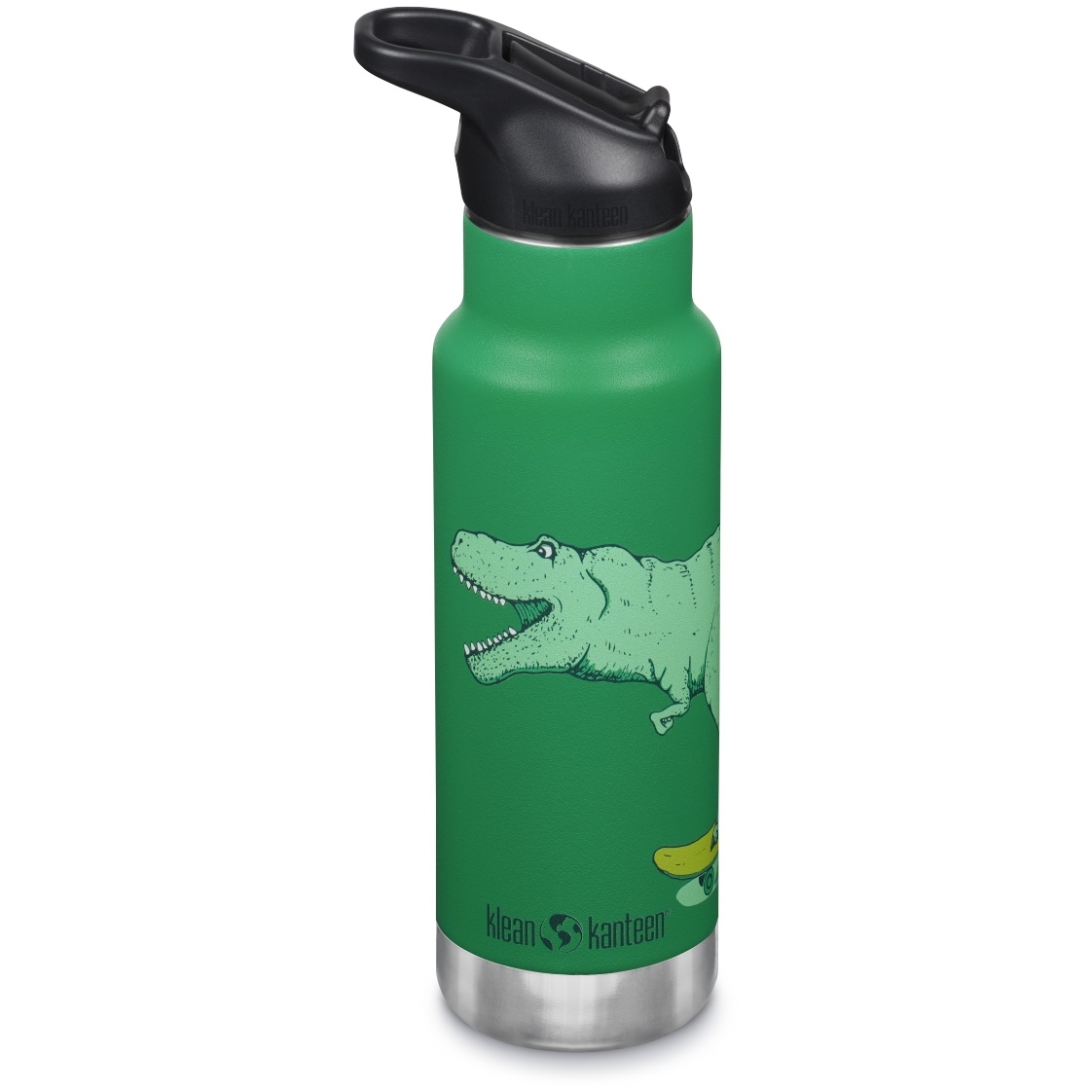 Klean Kanteen Kid Classic Flip Sport Cap Isoleerfles - 355ml - dino skate