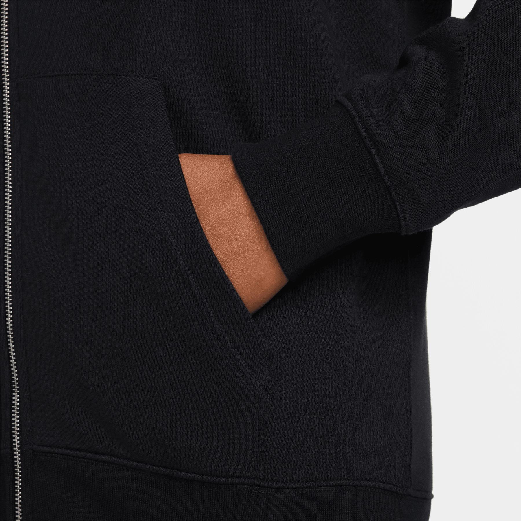 Nike Club Fleece Full Zip Hoody Men - black/black/white Nike Club Fleece Full Zip Hoody Men - black/black/white