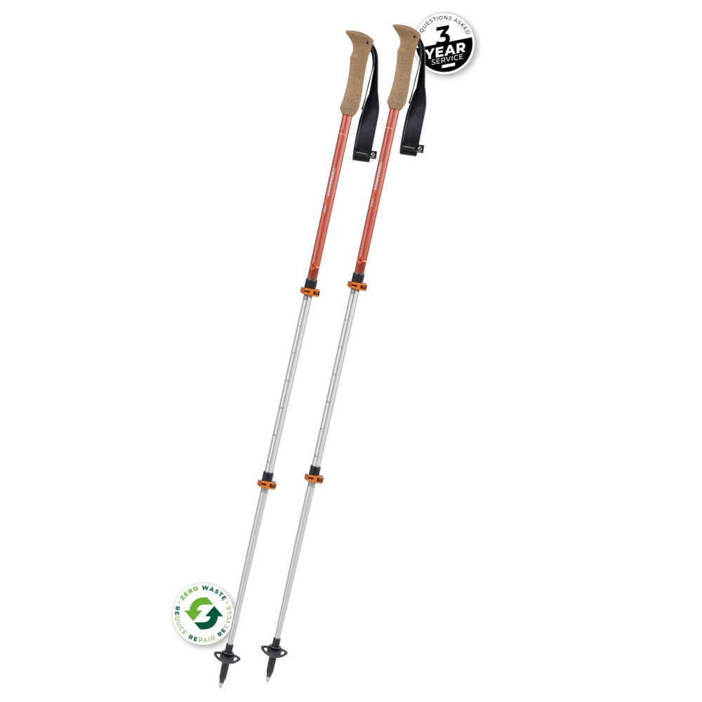 Komperdell Ridgehiker Zero Compact Trekking Poles (Pair) - burnt orange